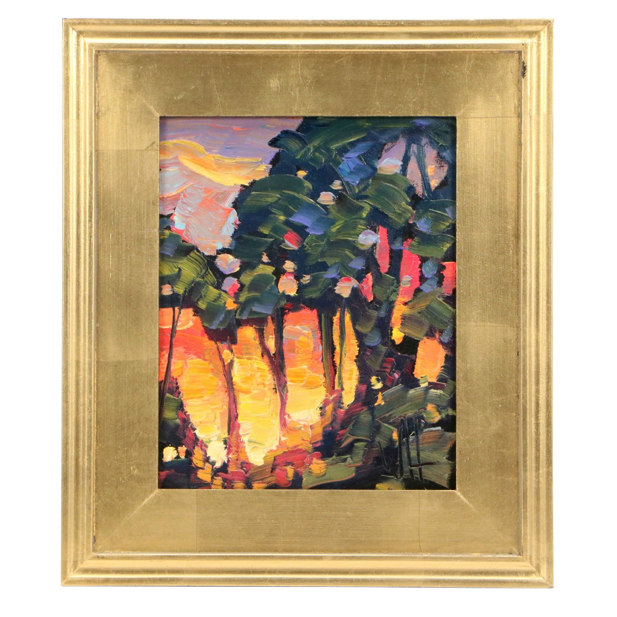 William Hawkins Sunset Landscape Oil Painting, 2025 | EBTH