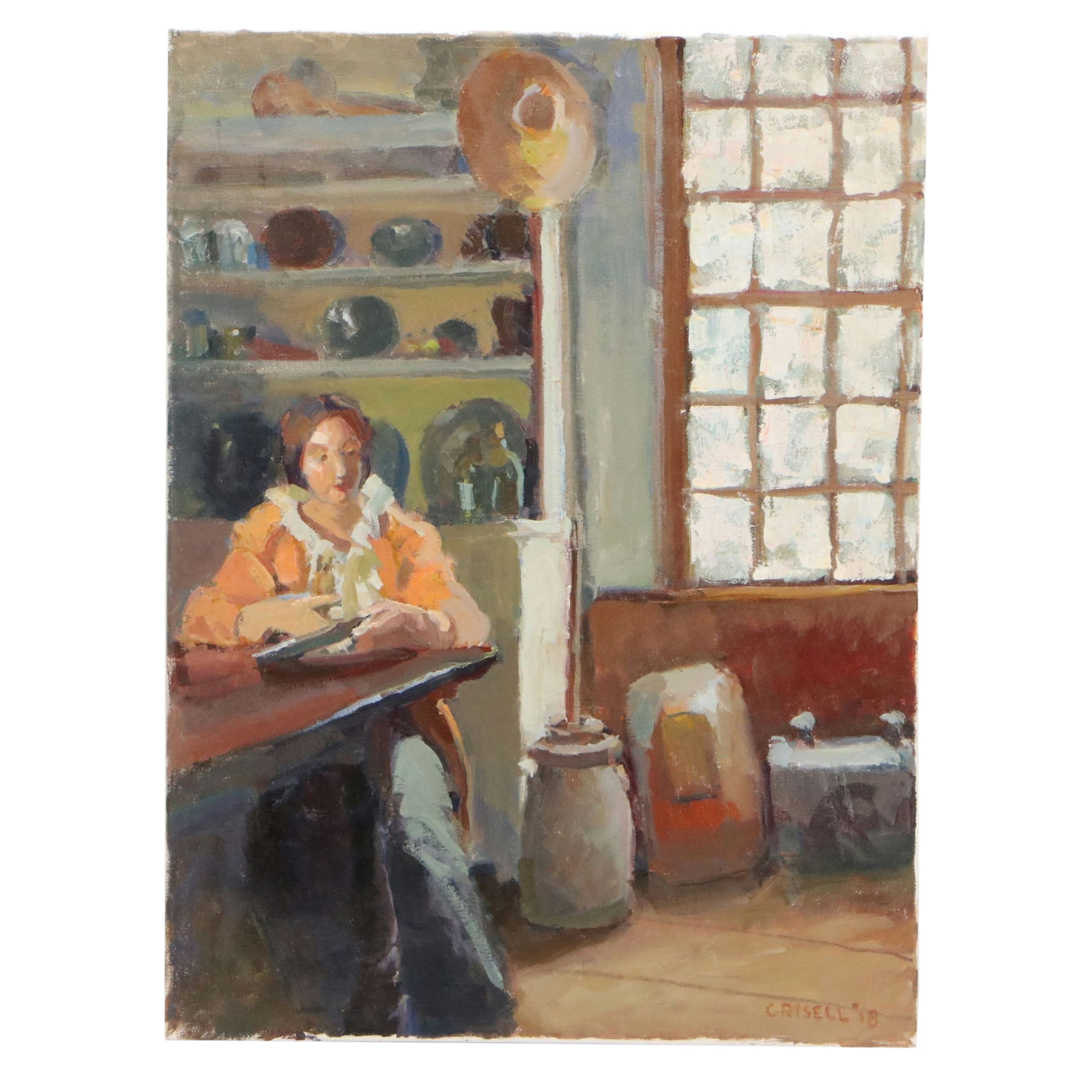 Susan Grisell Oil Painting of Interior Scene, 2018 | EBTH