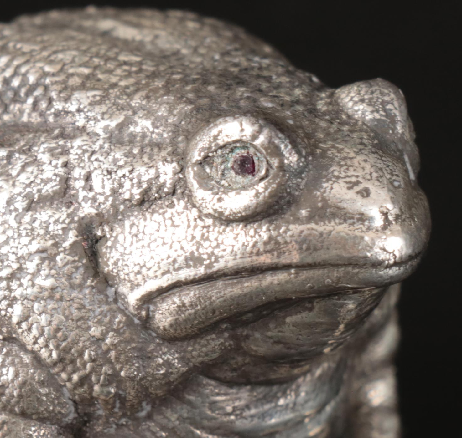Russian 875 Silver Frog with Ruby Eyes | EBTH