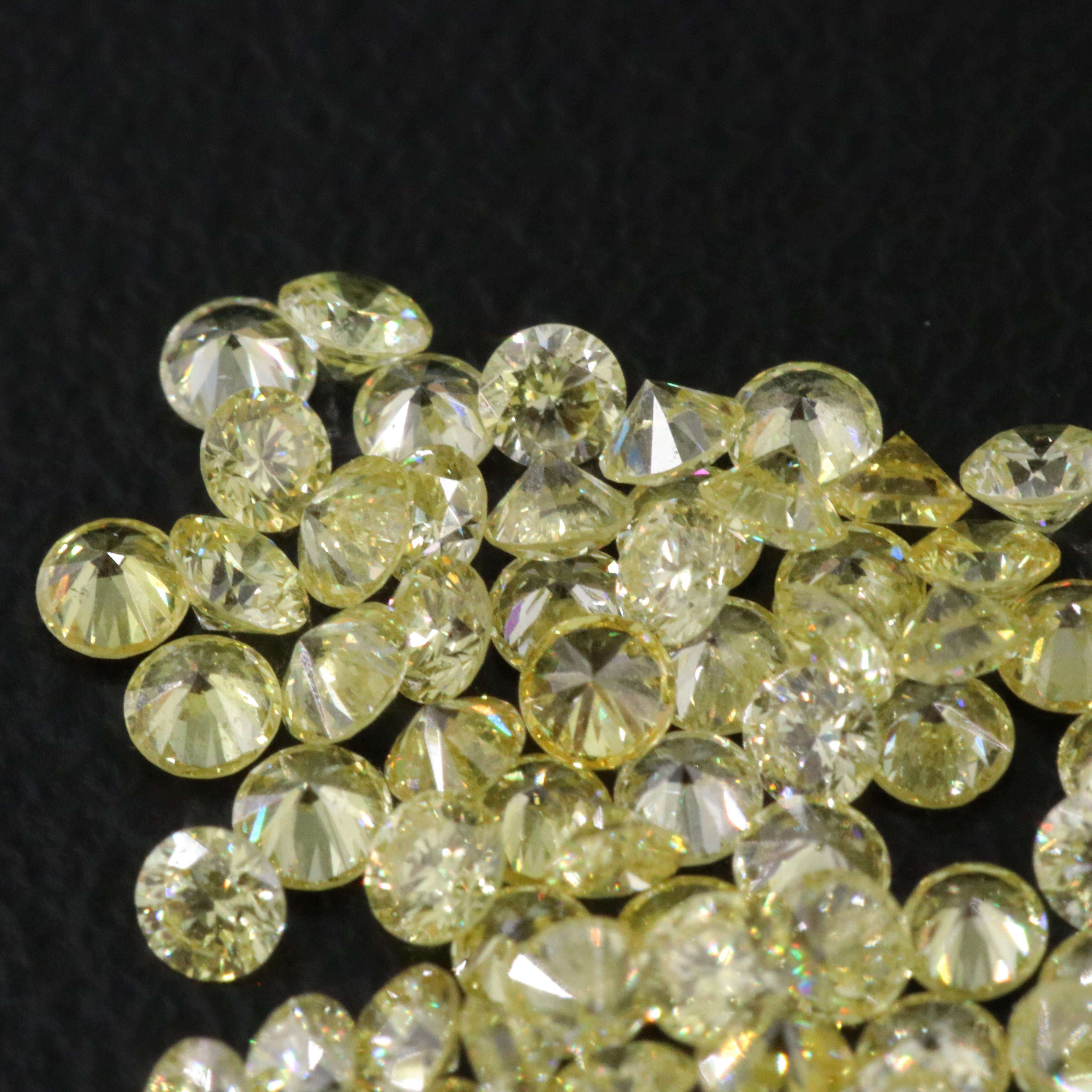 Loose 2.79 CTW Lab Grown Fancy Yellow Diamonds | EBTH
