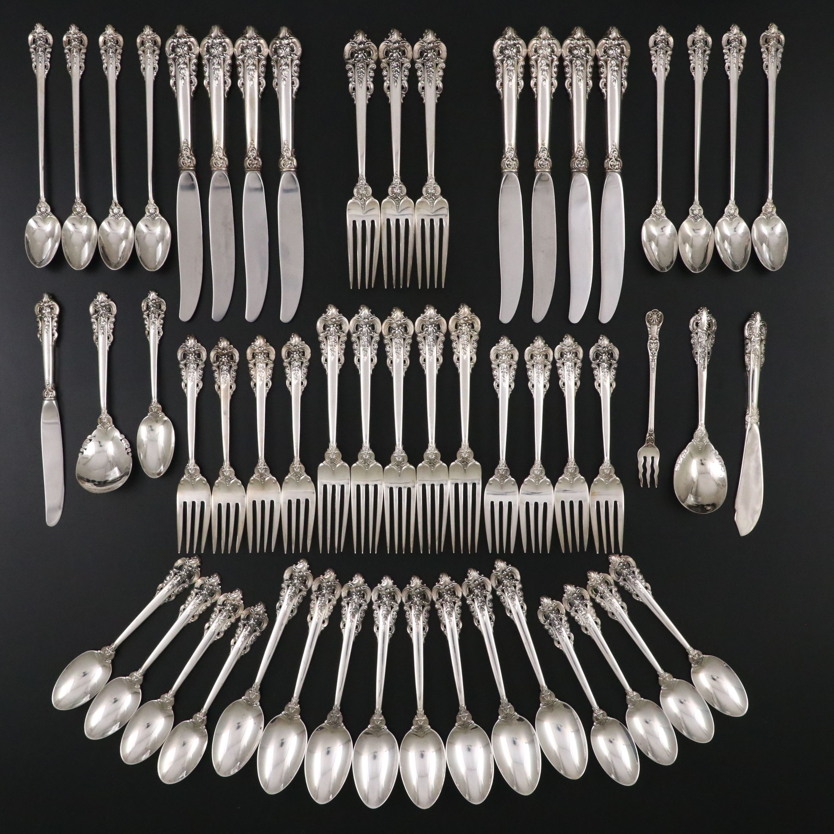 Wallace "Grande Baroque" Sterling Silver Flatware, Mid to Late 20th ...