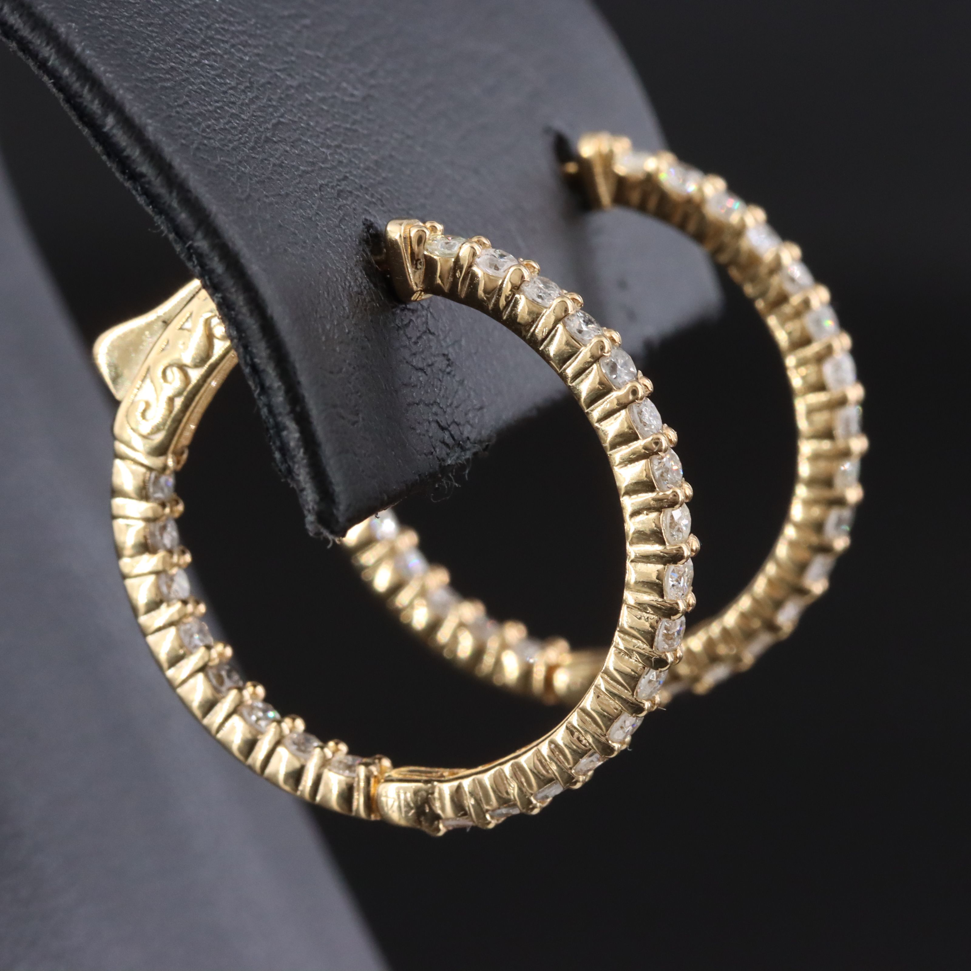 14K 1.38 CTW Diamond Inside-Out Hoops | EBTH