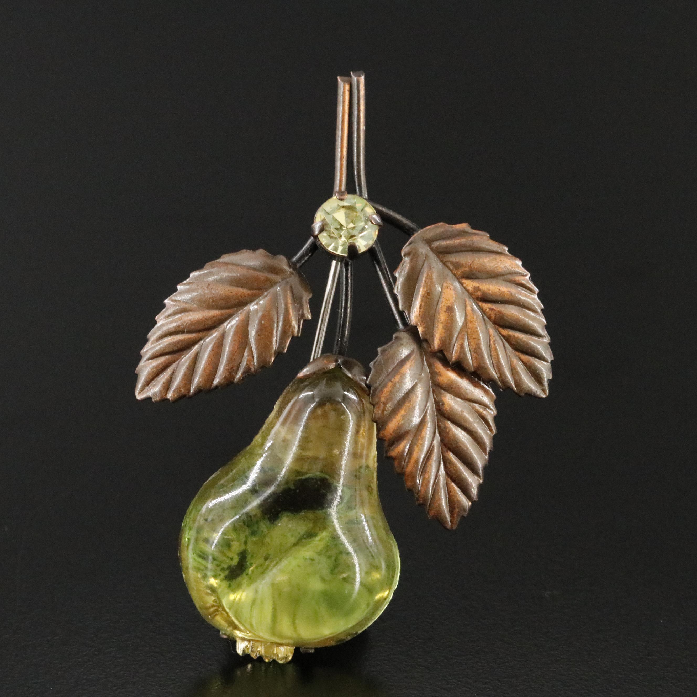 Austrian Copper Pear Brooch | EBTH