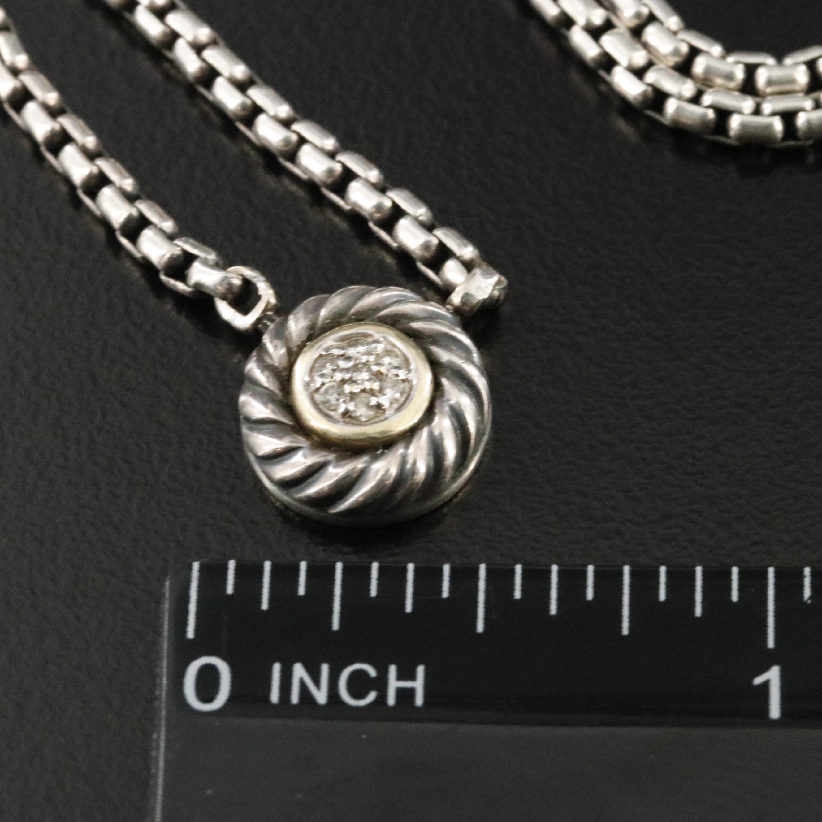 David Yurman Cookie Sterling 14K Diamond Necklace | EBTH