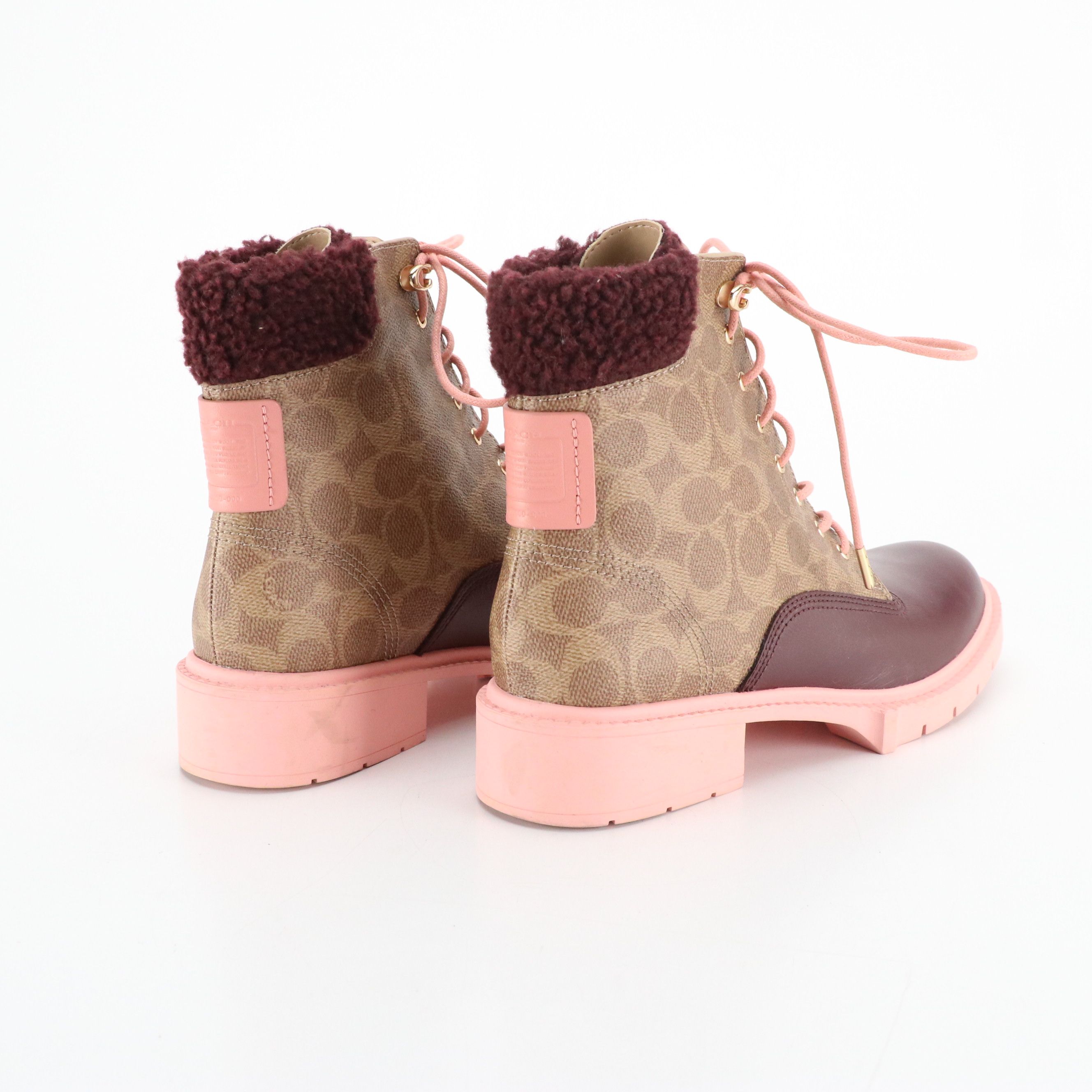 Coach Lorimer Bootie C5917 in Signature Coated Canvas/Leather/Shearling ...
