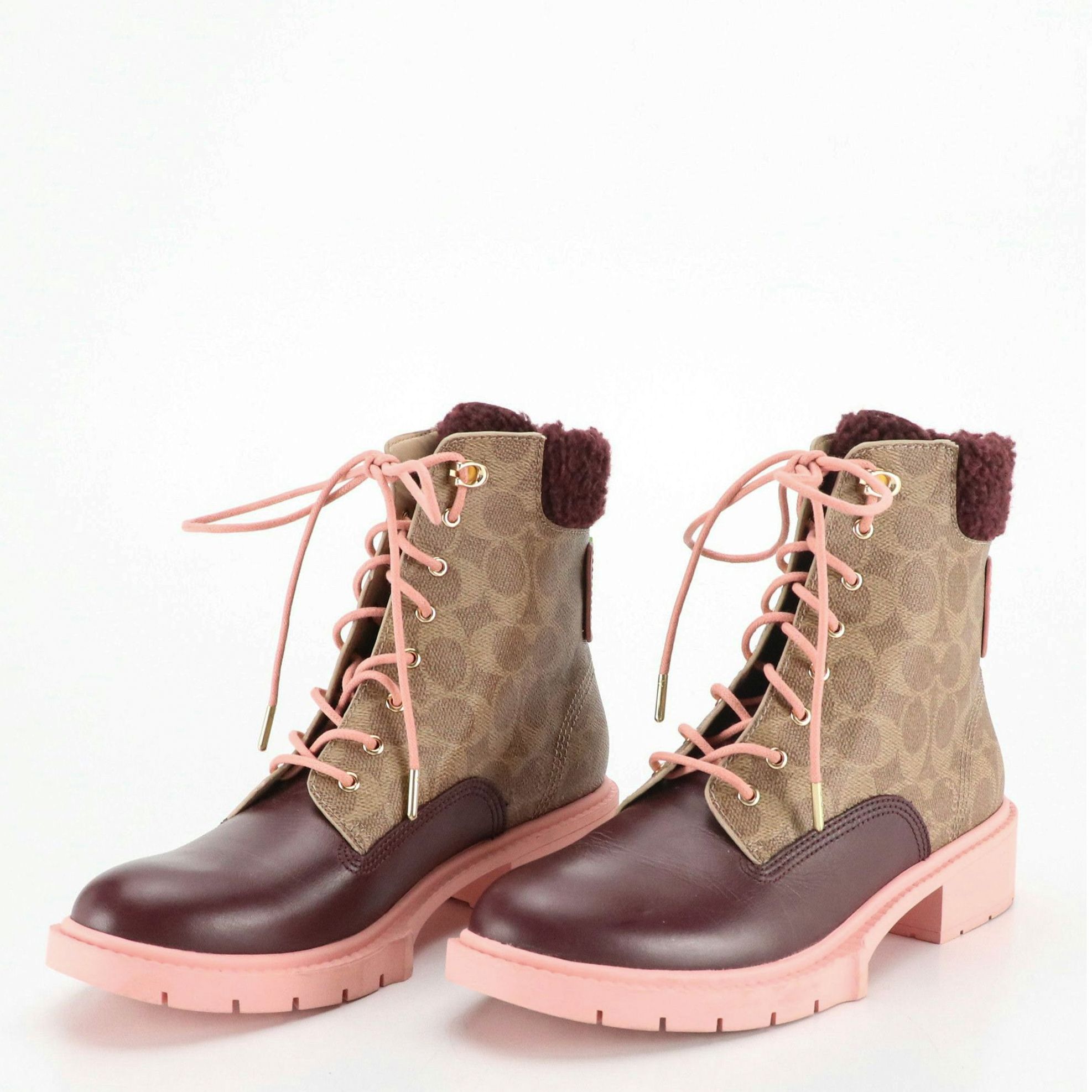 Coach Lorimer Bootie C5917 in Signature Coated Canvas/Leather/Shearling ...