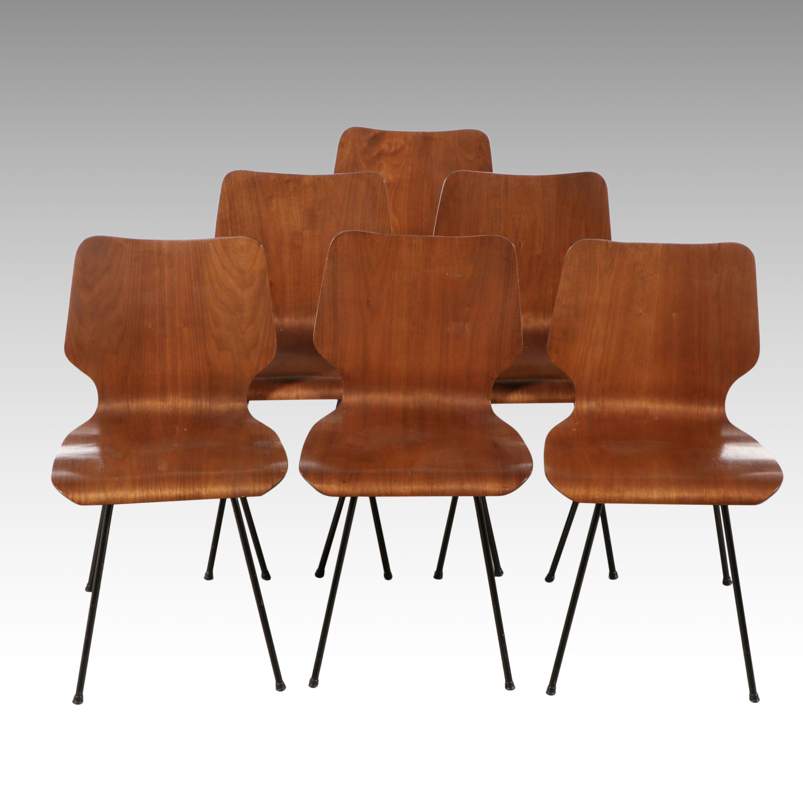 Set of Six Sligh-Lowry Mid Century Modern Style Bent Plywood Chairs | EBTH