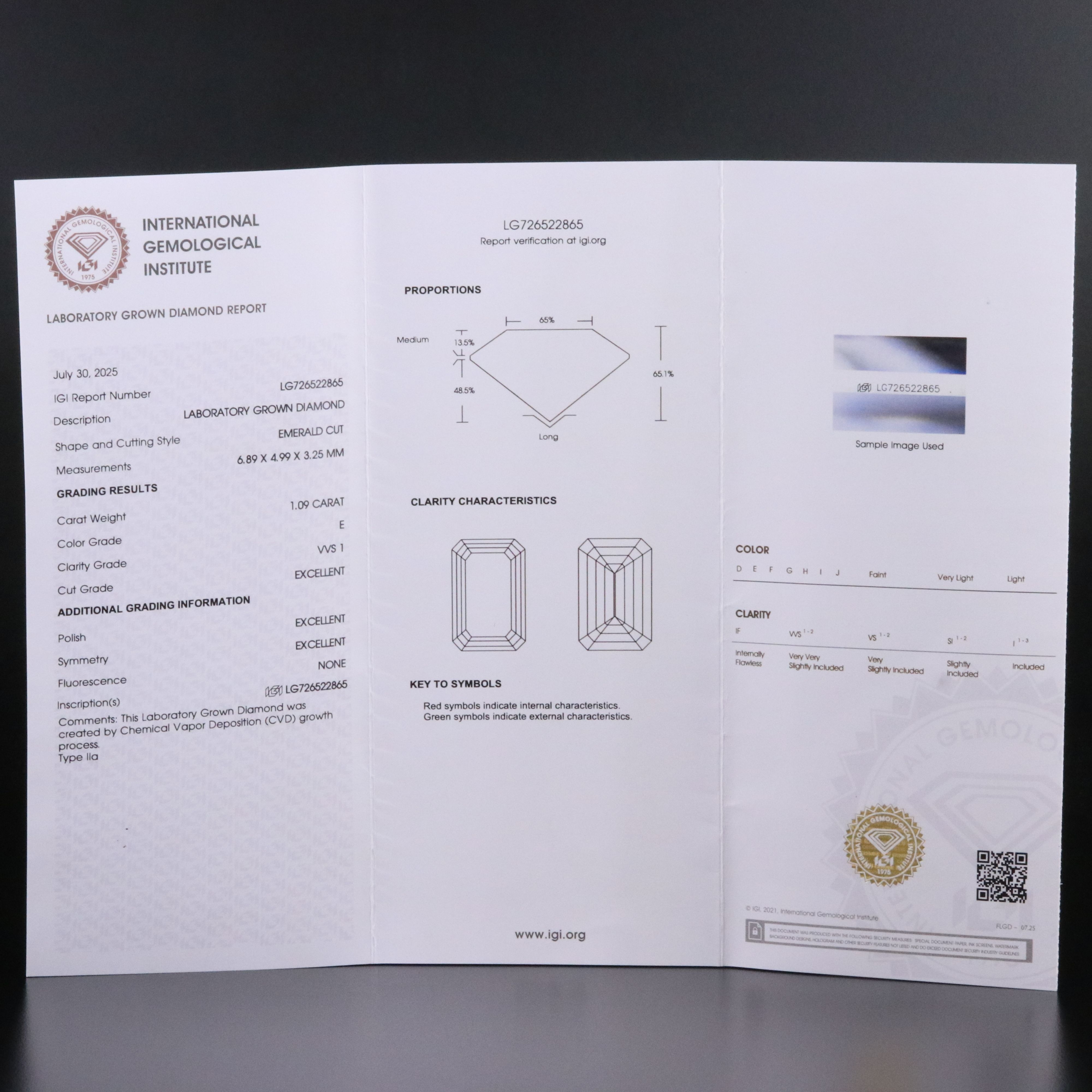 Loose 1.09 CT Lab Grown Diamond with IGI Report | EBTH