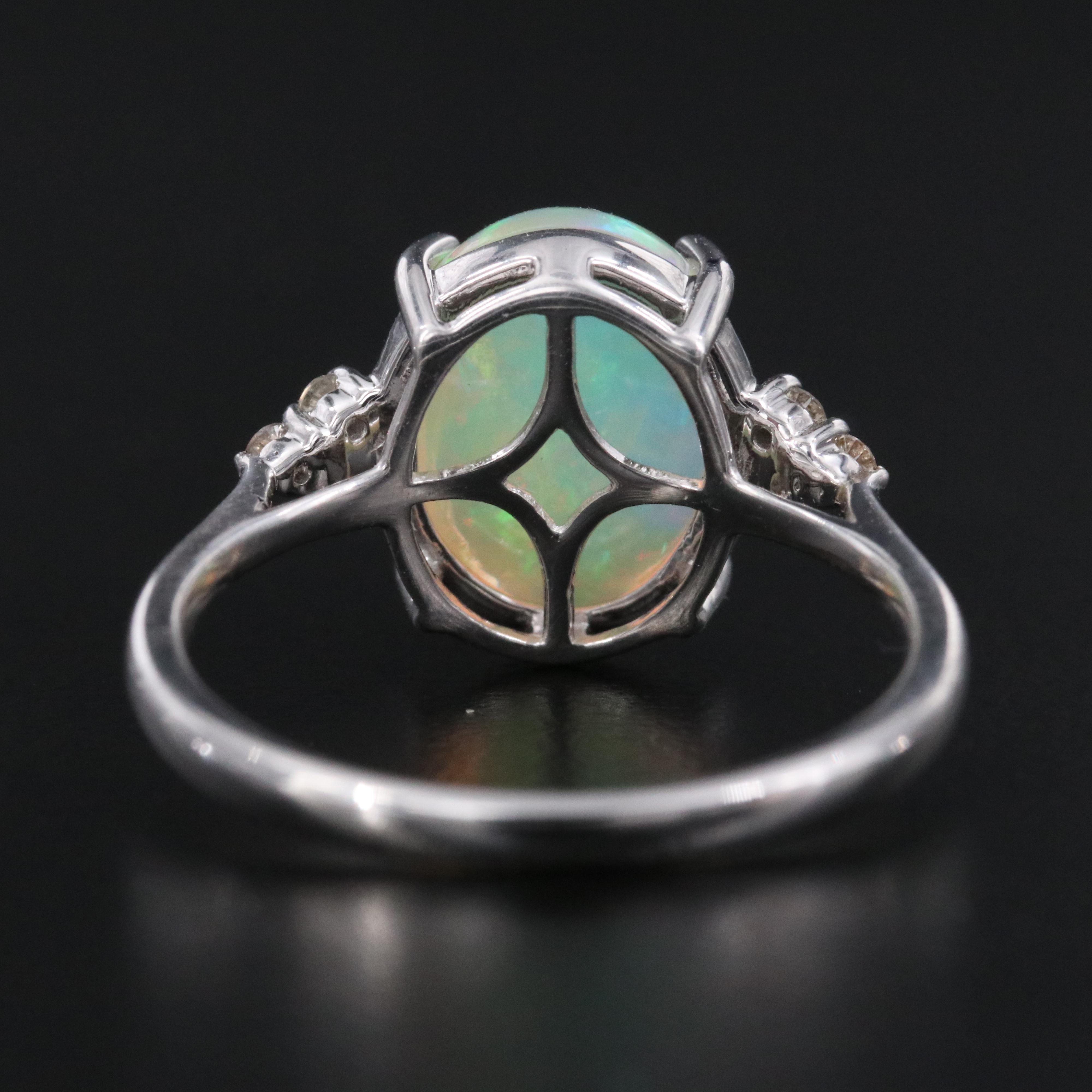 10K Opal and Diamond Ring | EBTH
