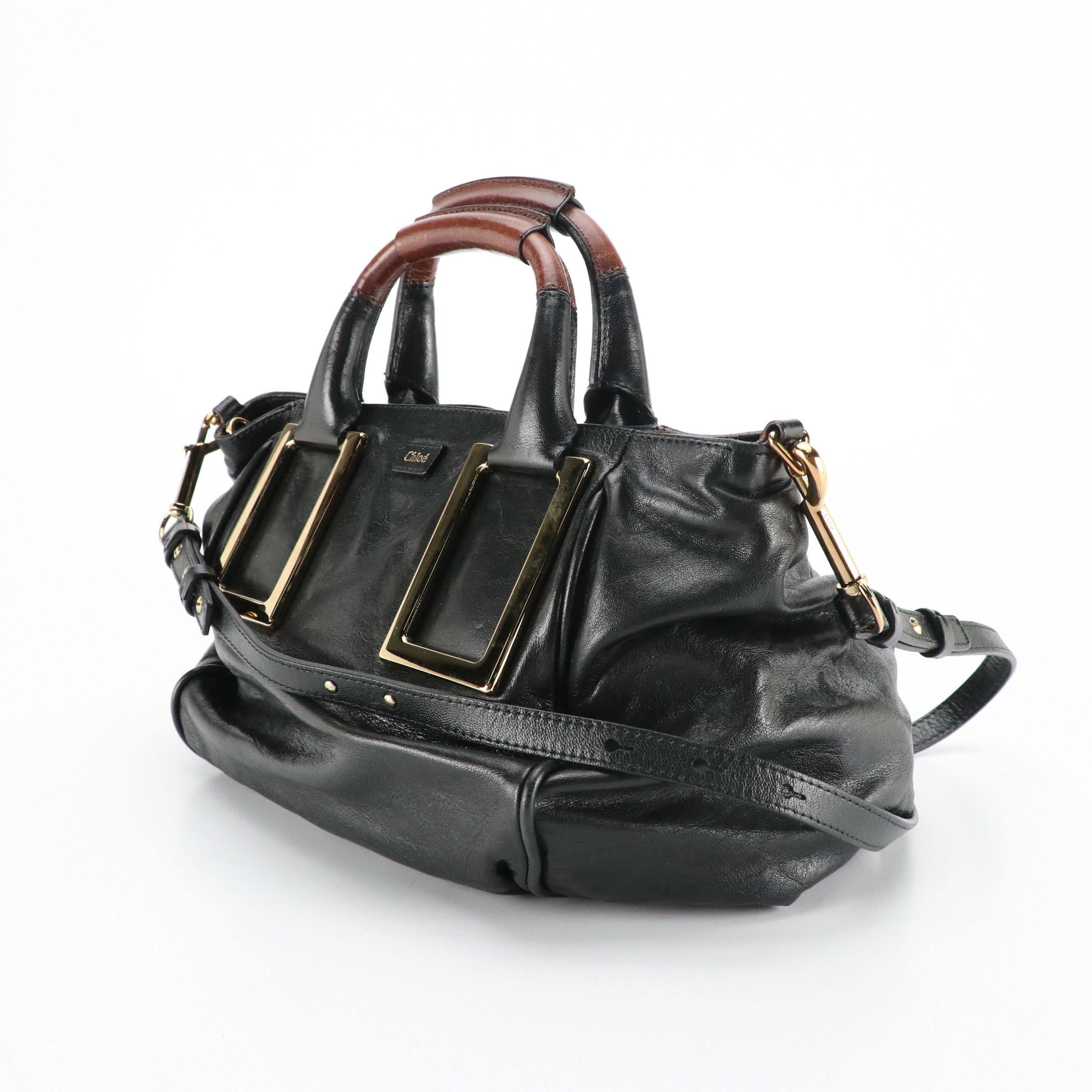 Chloé Ethel Two-Way Satchel in Black Calfskin Leather | EBTH
