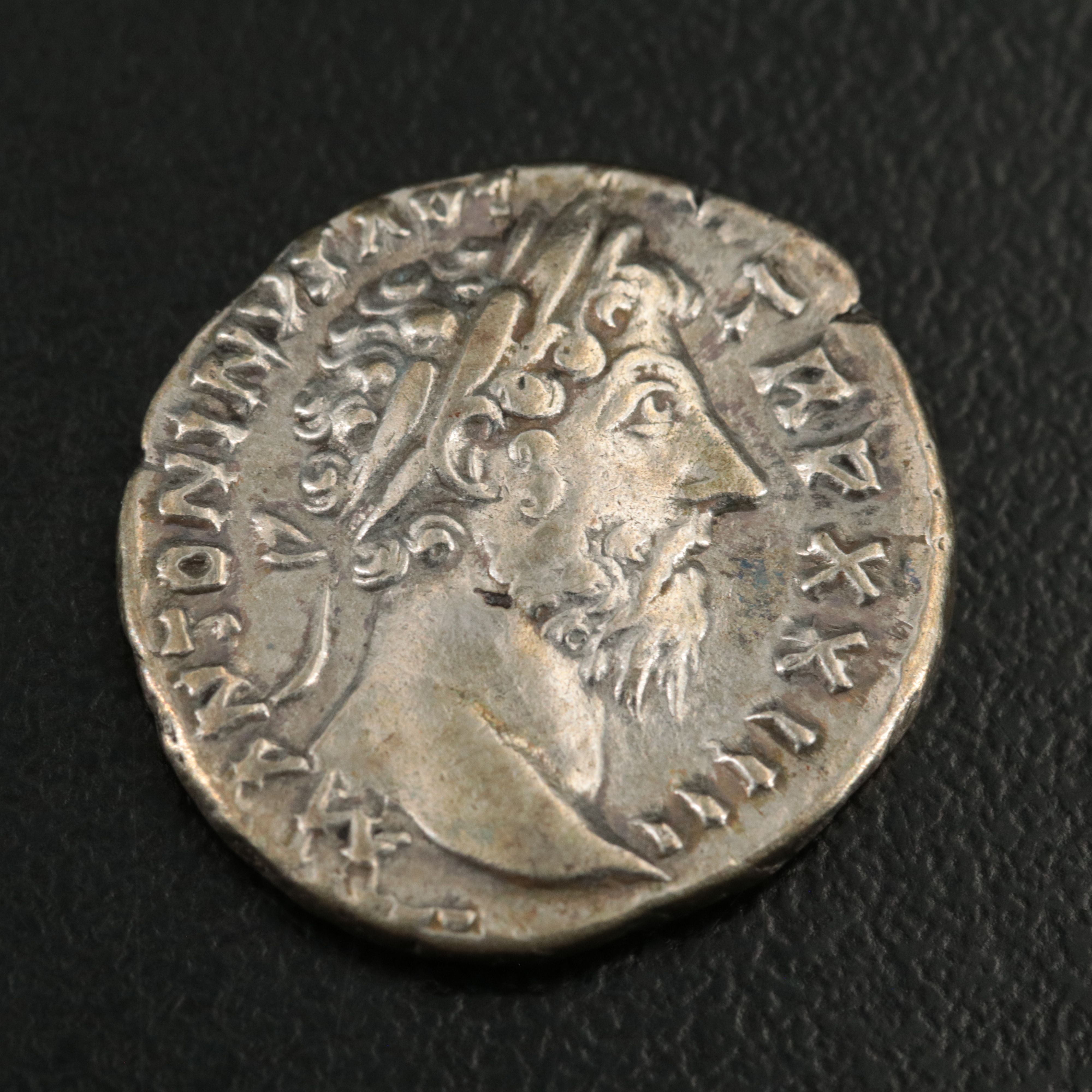 Ancient Roman Imperial AR Denarius Coin of Marcus Aurelius, ca. 168 A.D ...