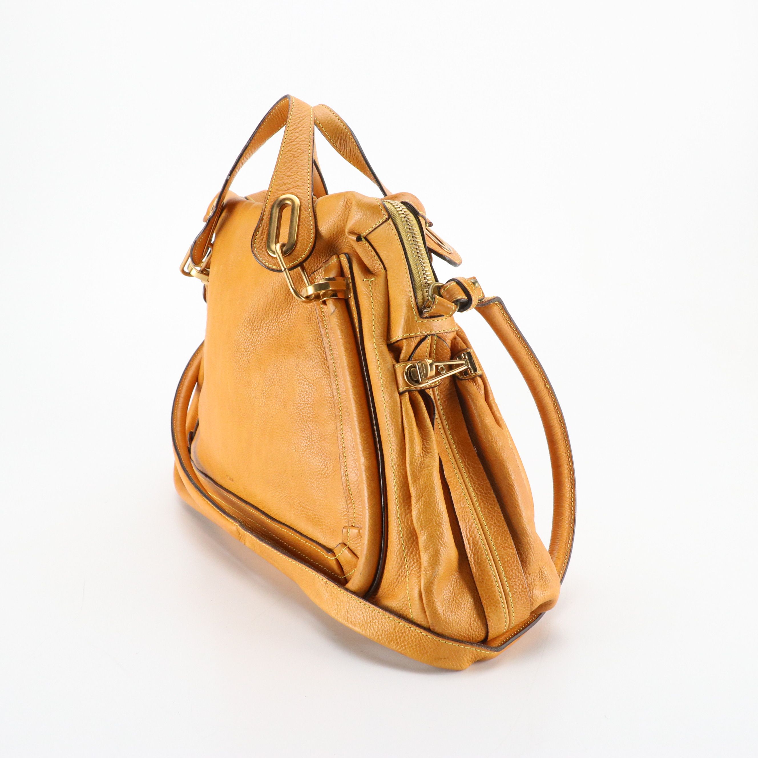 Chloé Large Paraty Two-Way Satchel in Brown Grained Leather | EBTH