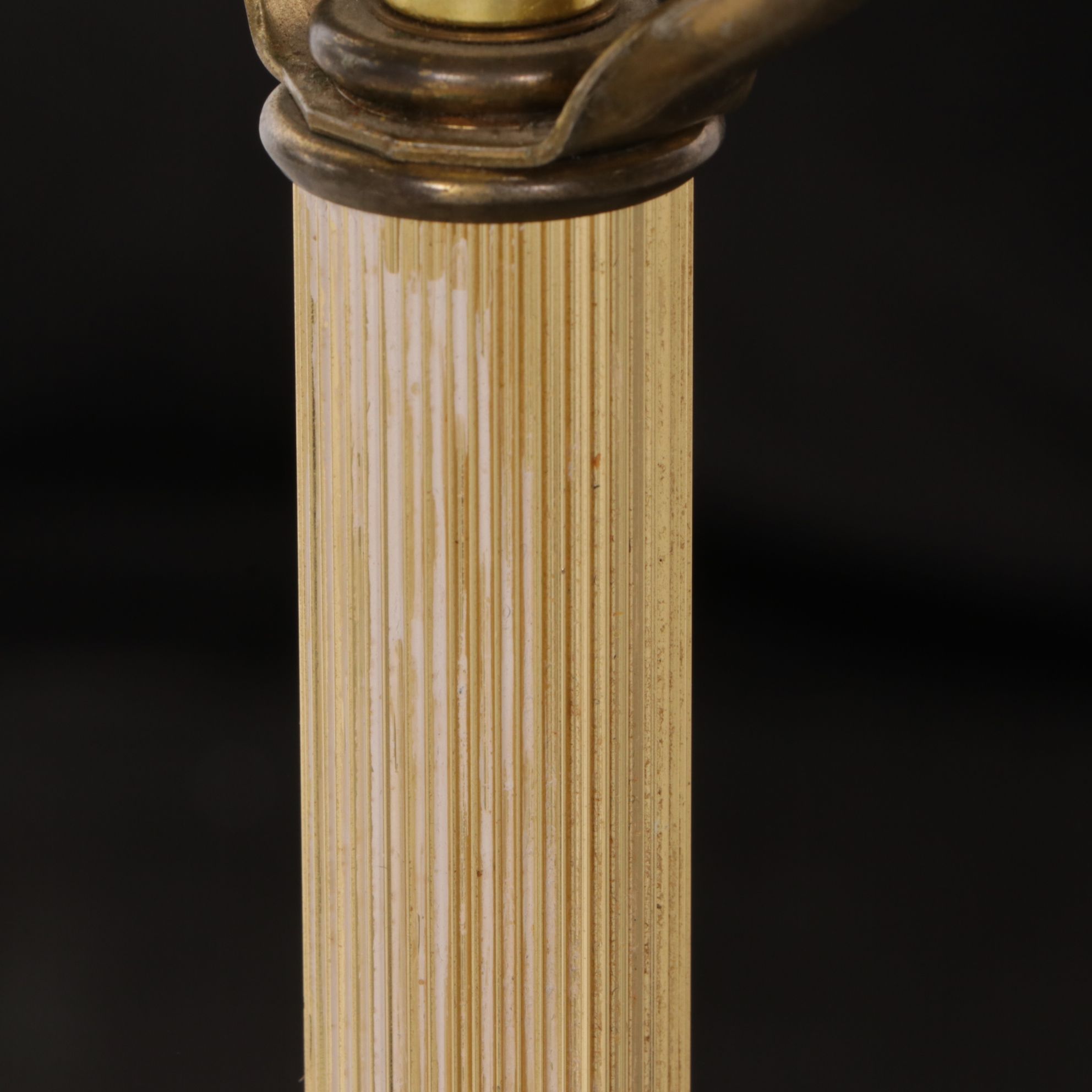 Cut Glass Two-Tier Mantle Luster Table Lamps with Hanging Prisms | EBTH