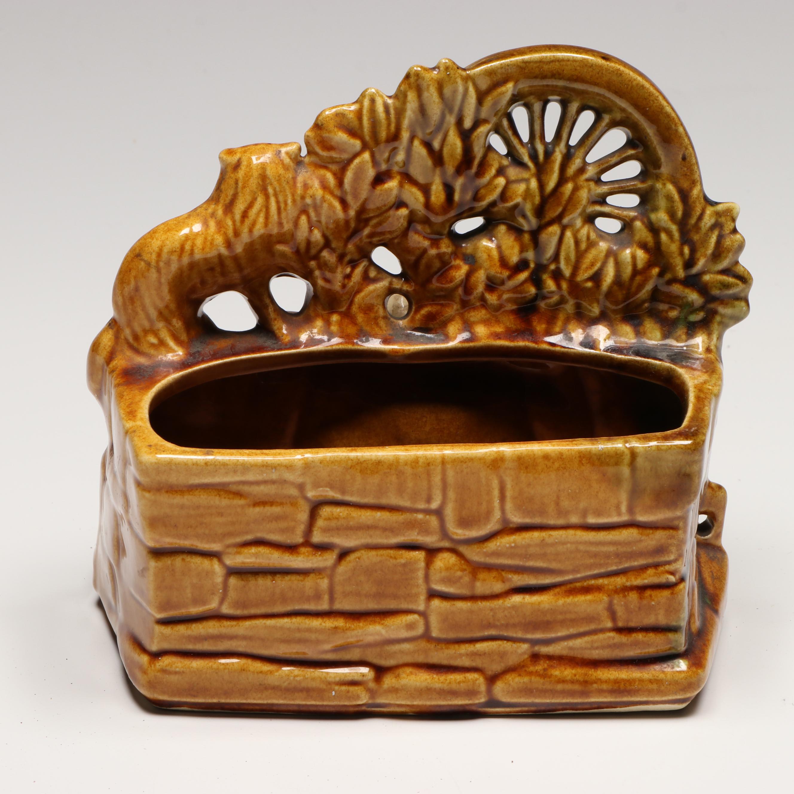 McCoy Pottery Spinning Wheel Figural Planter | EBTH