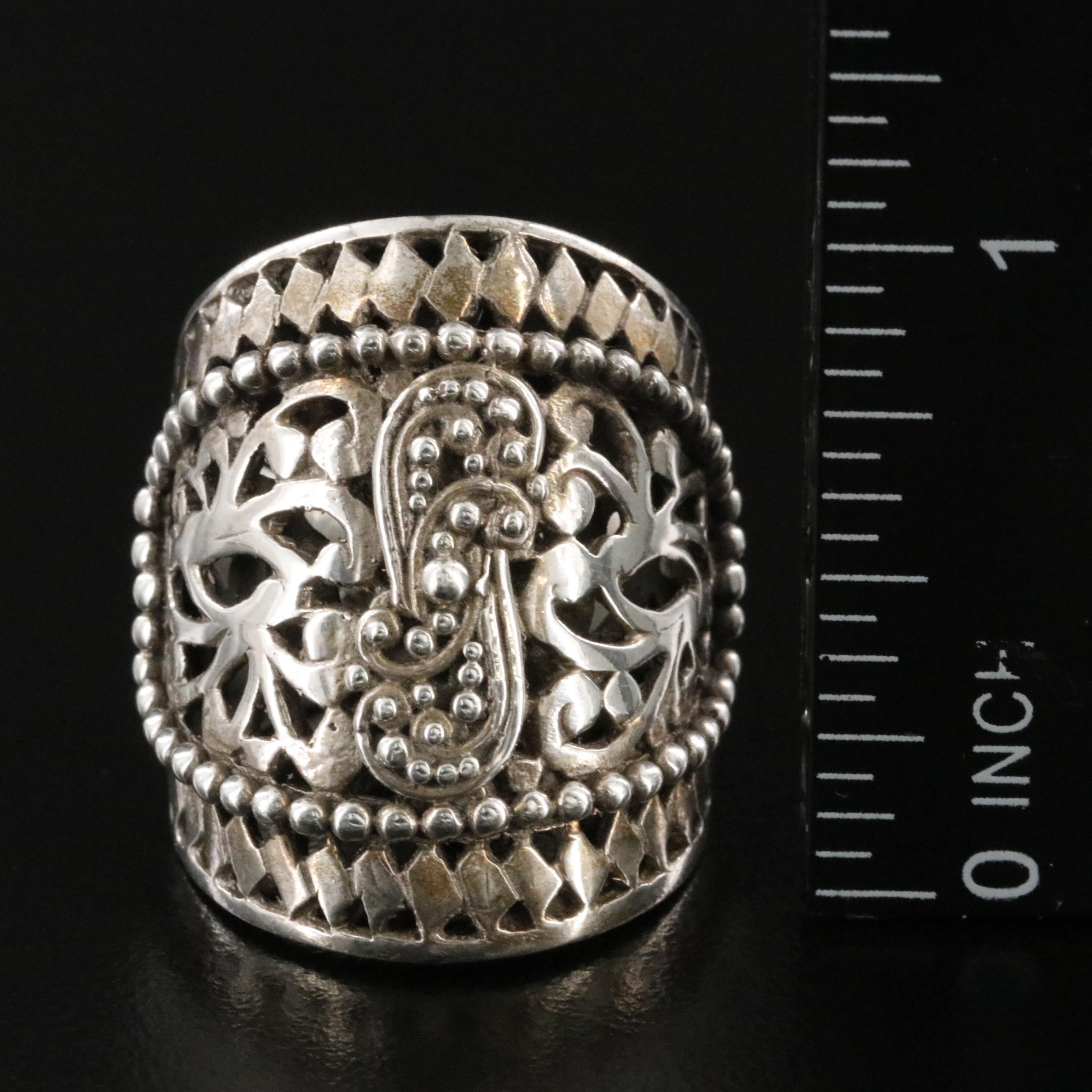 Sarda Sterling Ornate Openwork Ring | EBTH