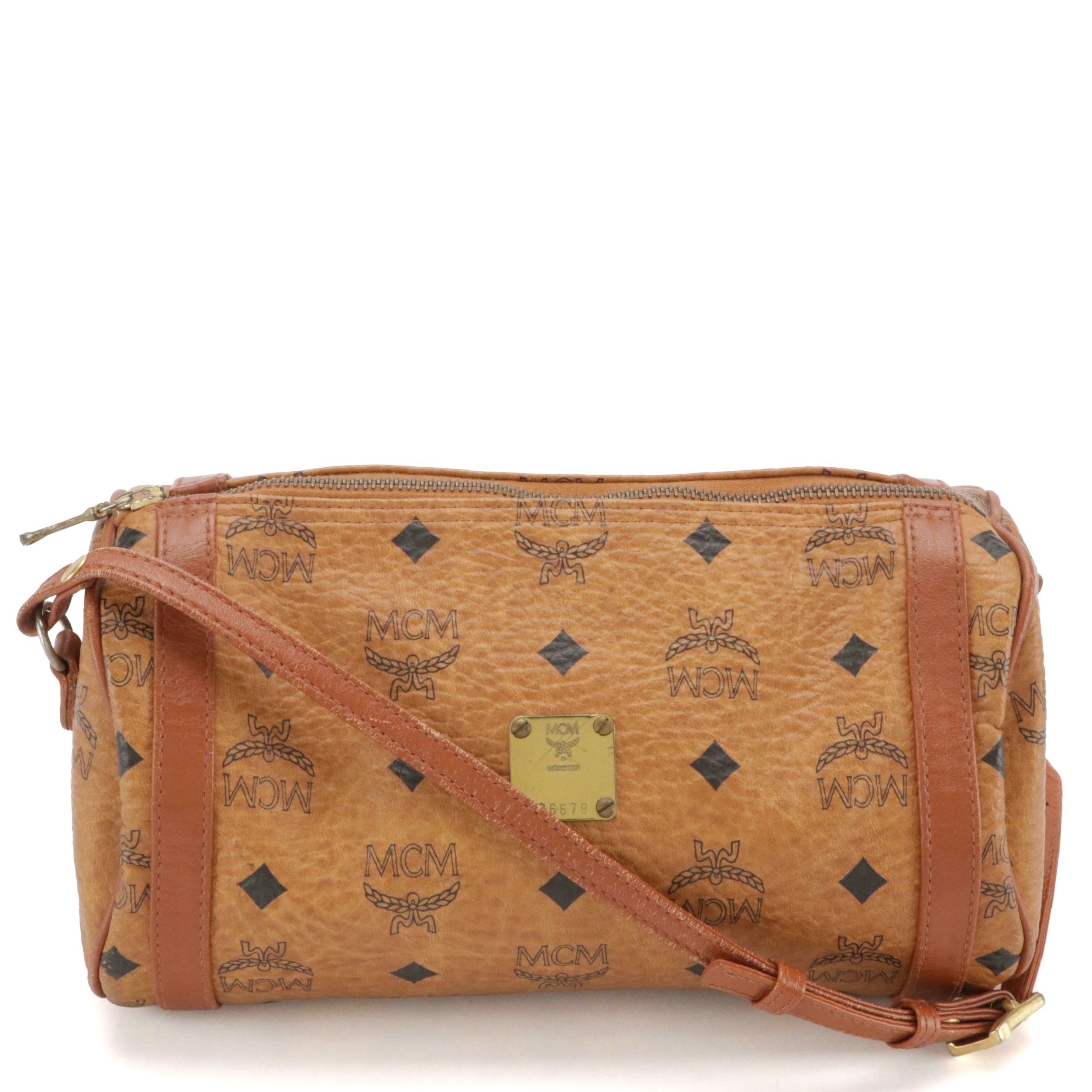 MCM Crossbody in Cognac Visetos Monogrammed Canvas and Leather | EBTH