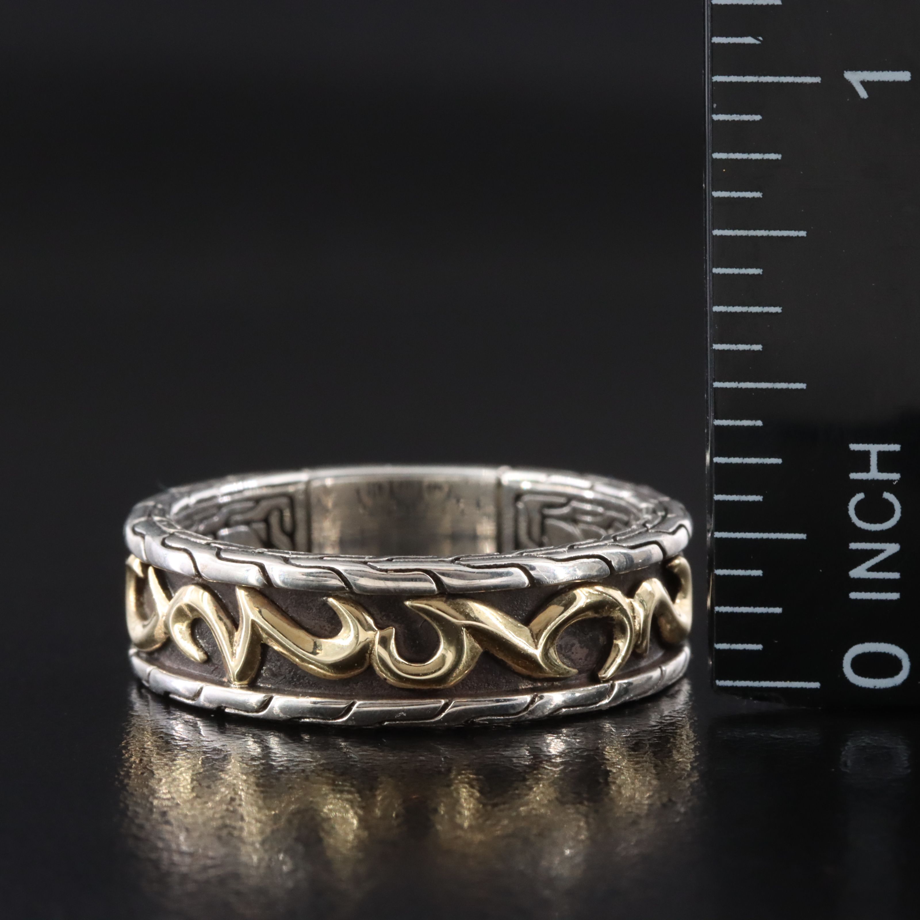 John Hardy Dayak Sterling Ring with 18K Accents | EBTH