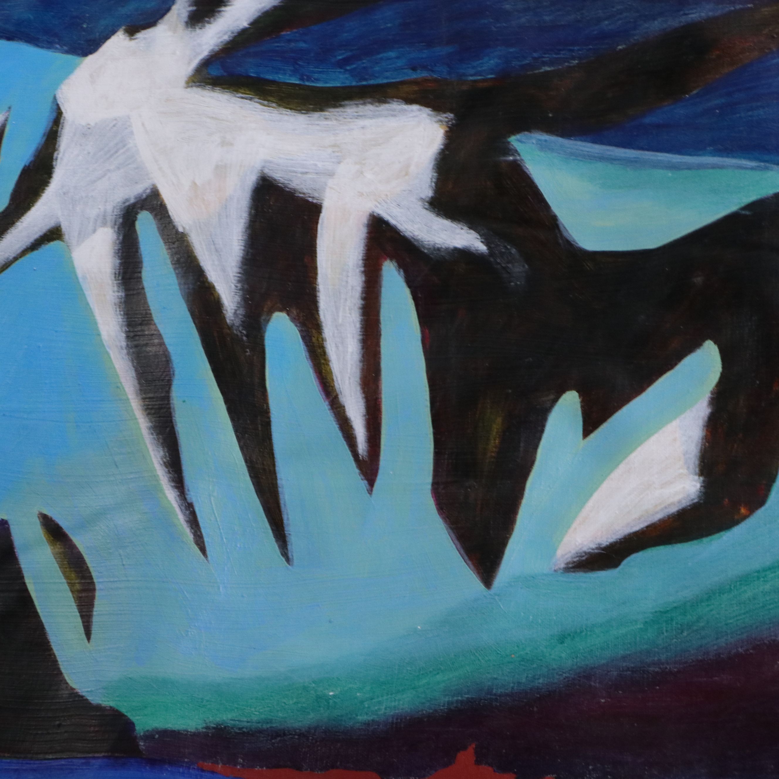 Howard Storm Monumental Acrylic Painting of Nude Figures on Beach, Late ...