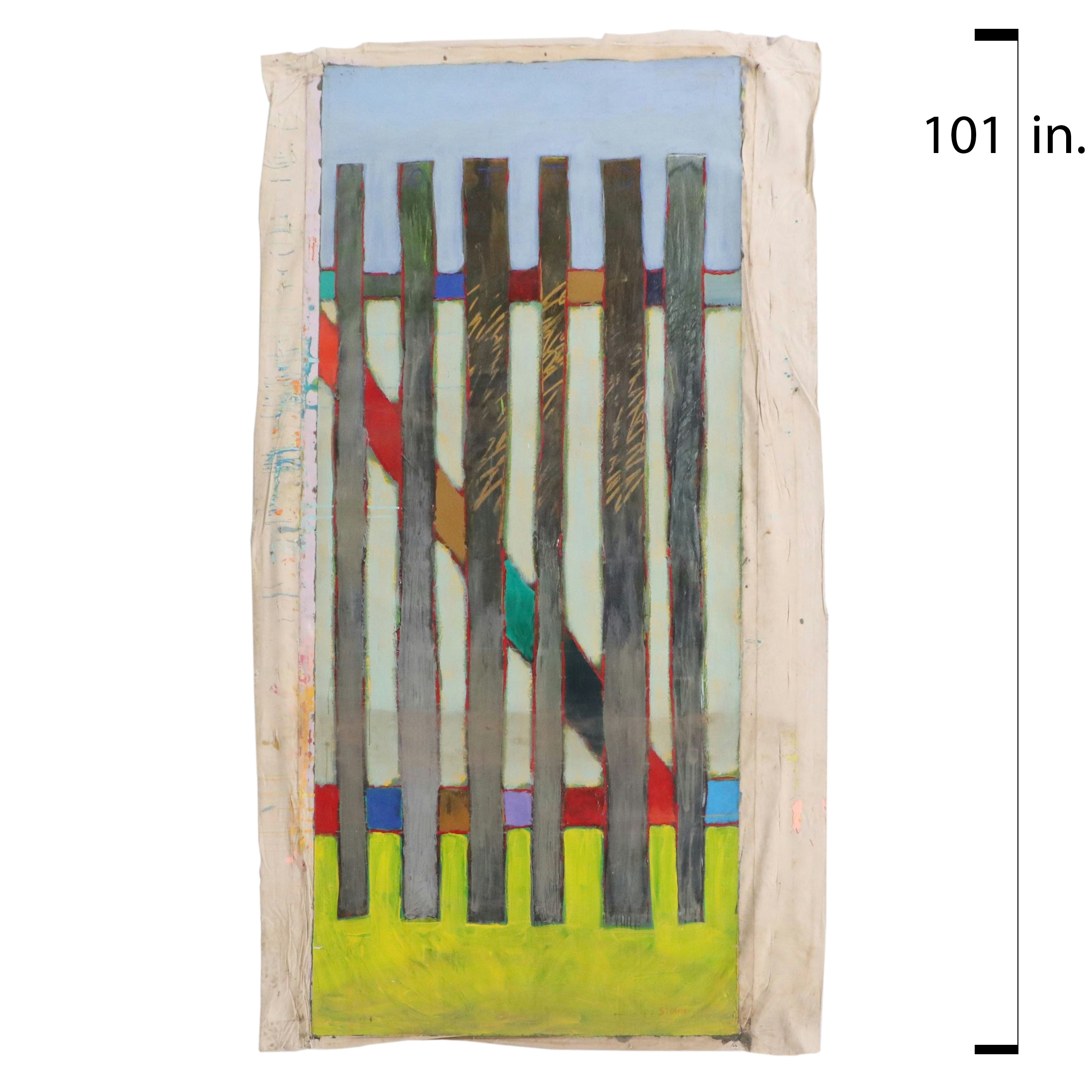 Howard Storm Monumental Acrylic Painting of Fence Gate, Late 20th ...