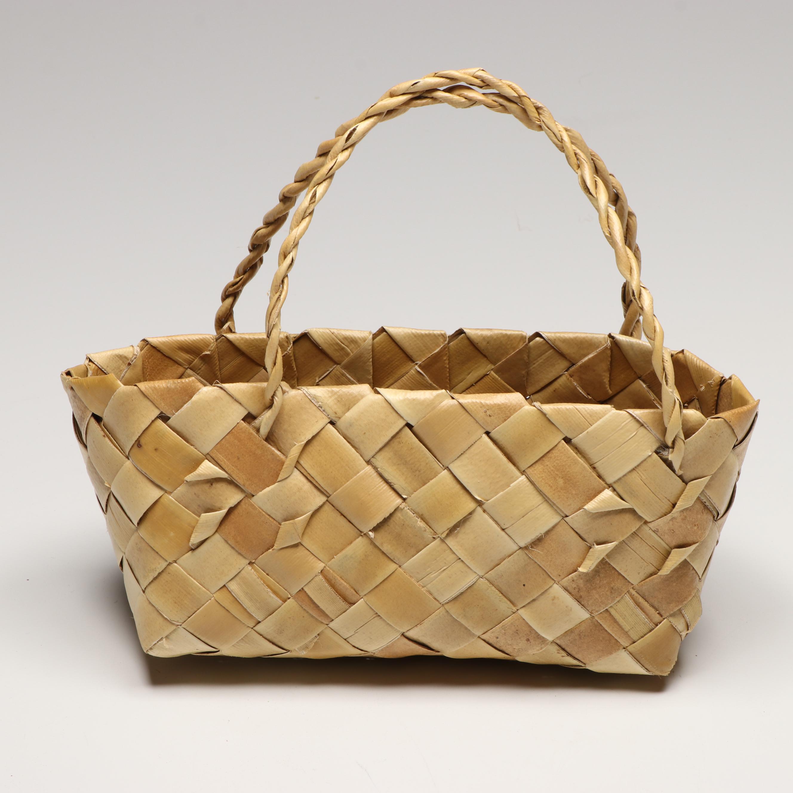 Filipino Bamboo Backpack and Coconut Leaf Basket | EBTH