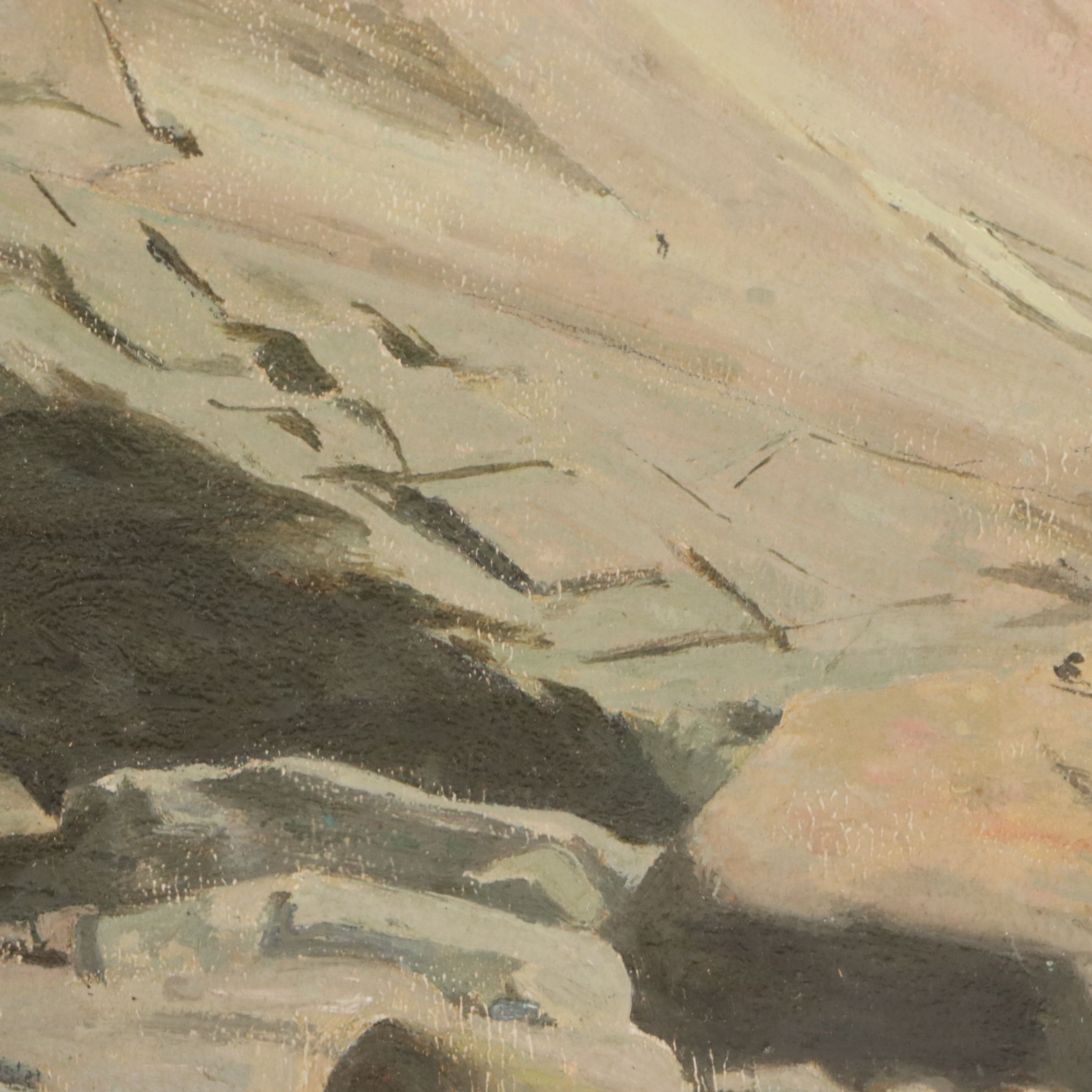 James Longacre Wood Seascape Oil Painting, Circa 1920 | EBTH