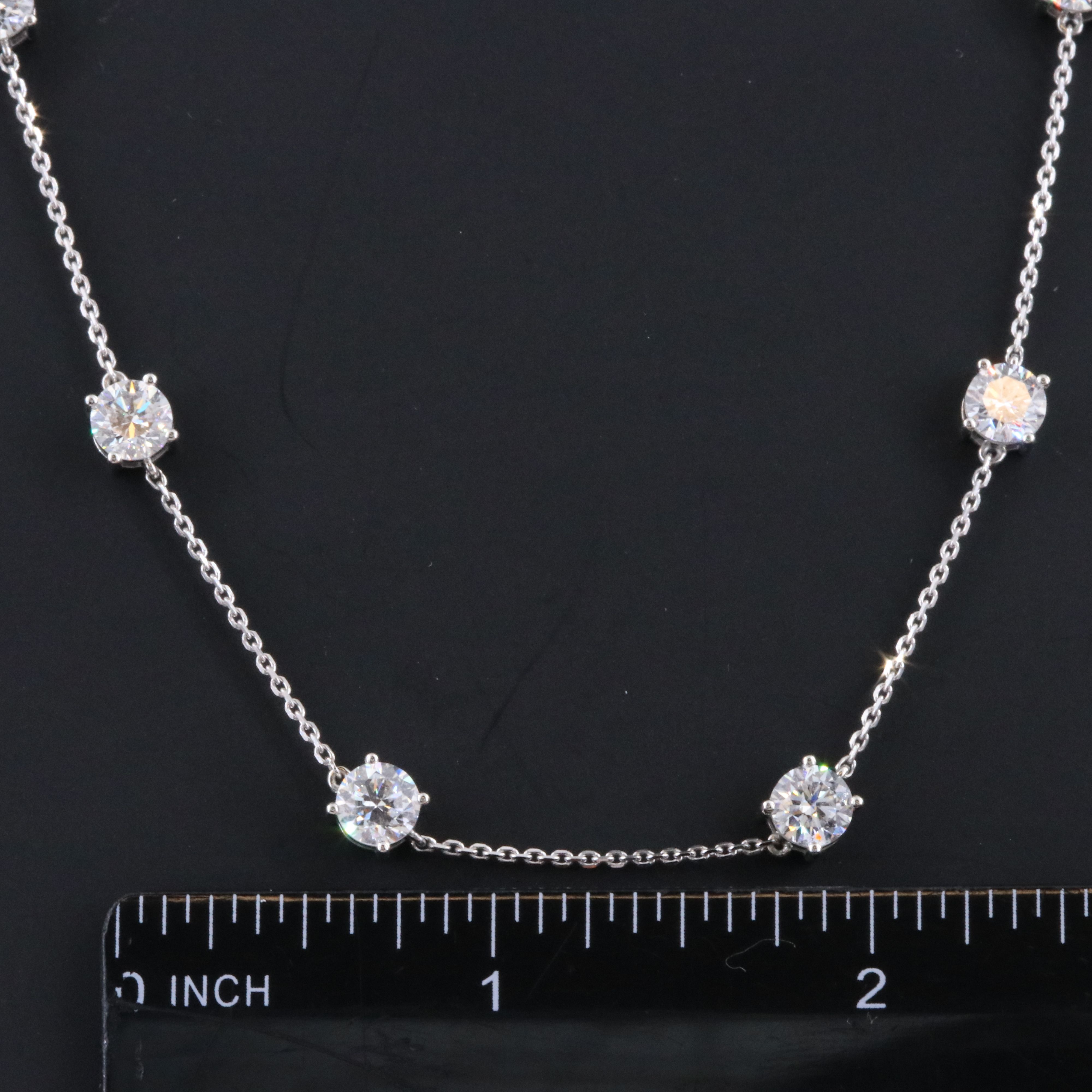Platinum 9.87 CTW Lab Grown Diamond Station Necklace | EBTH