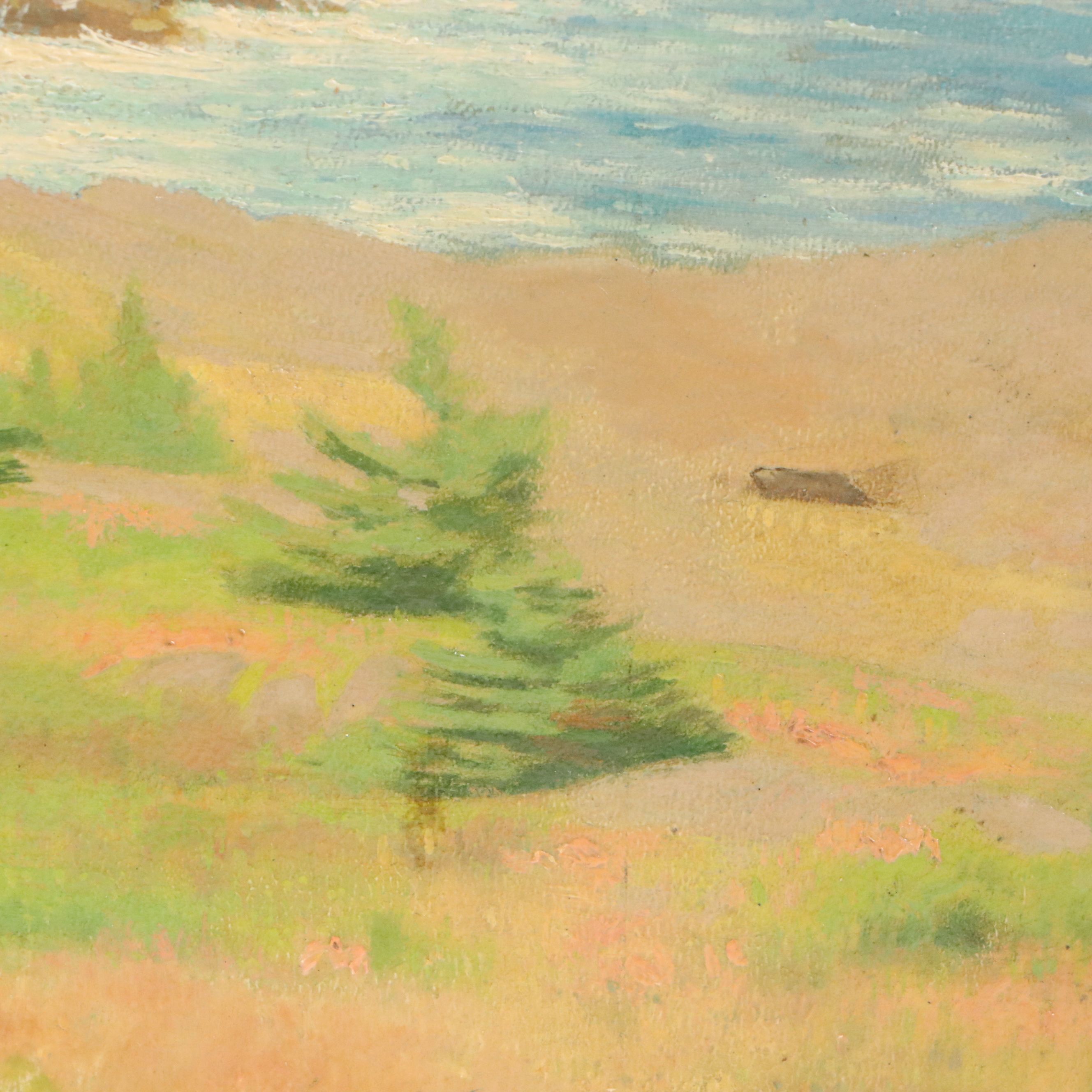 James Longacre Wood Rocky Seascape Oil Painting, Circa 1920 | EBTH