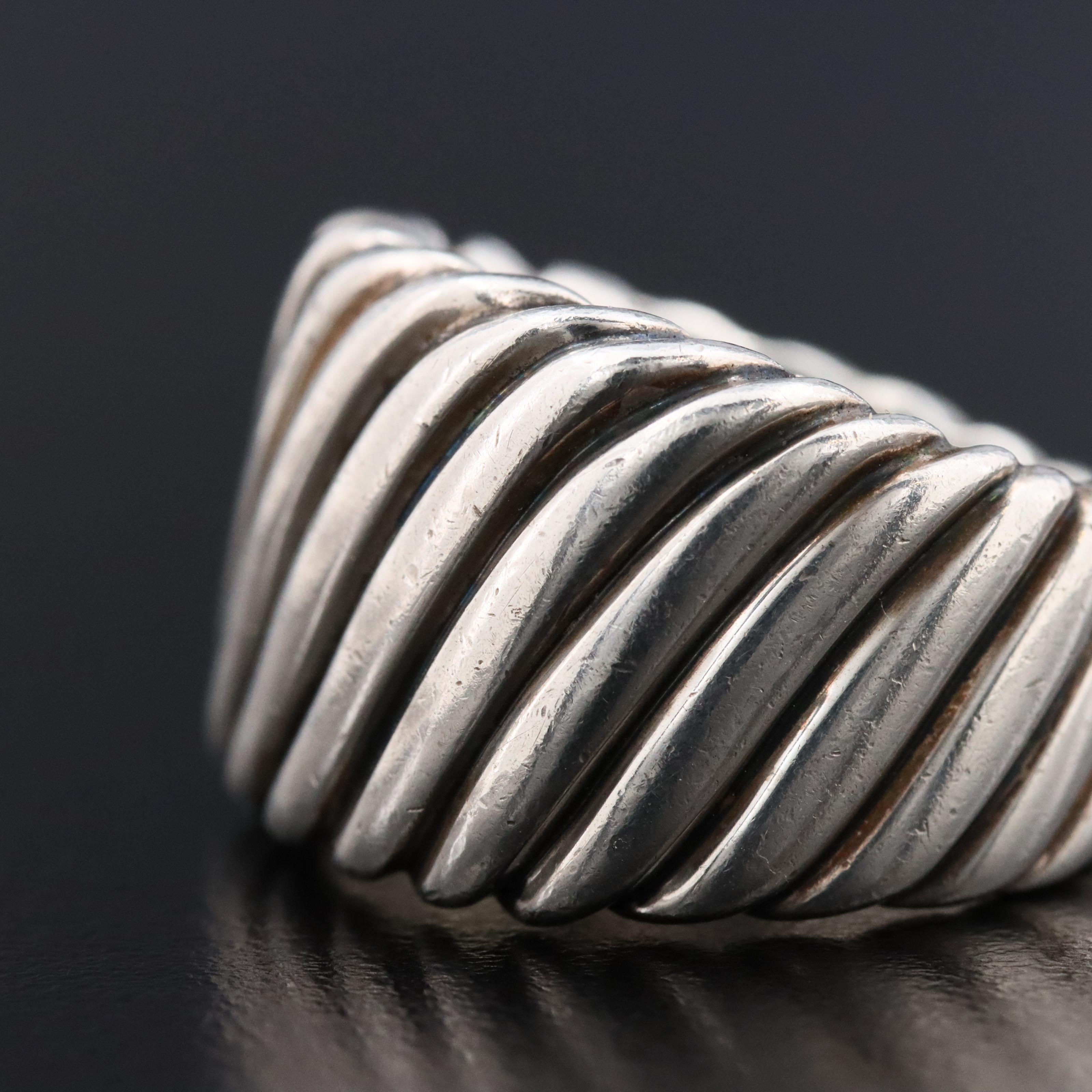 David Yurman Sterling Sculpted Cable Signet Ring with 18K Accents | EBTH