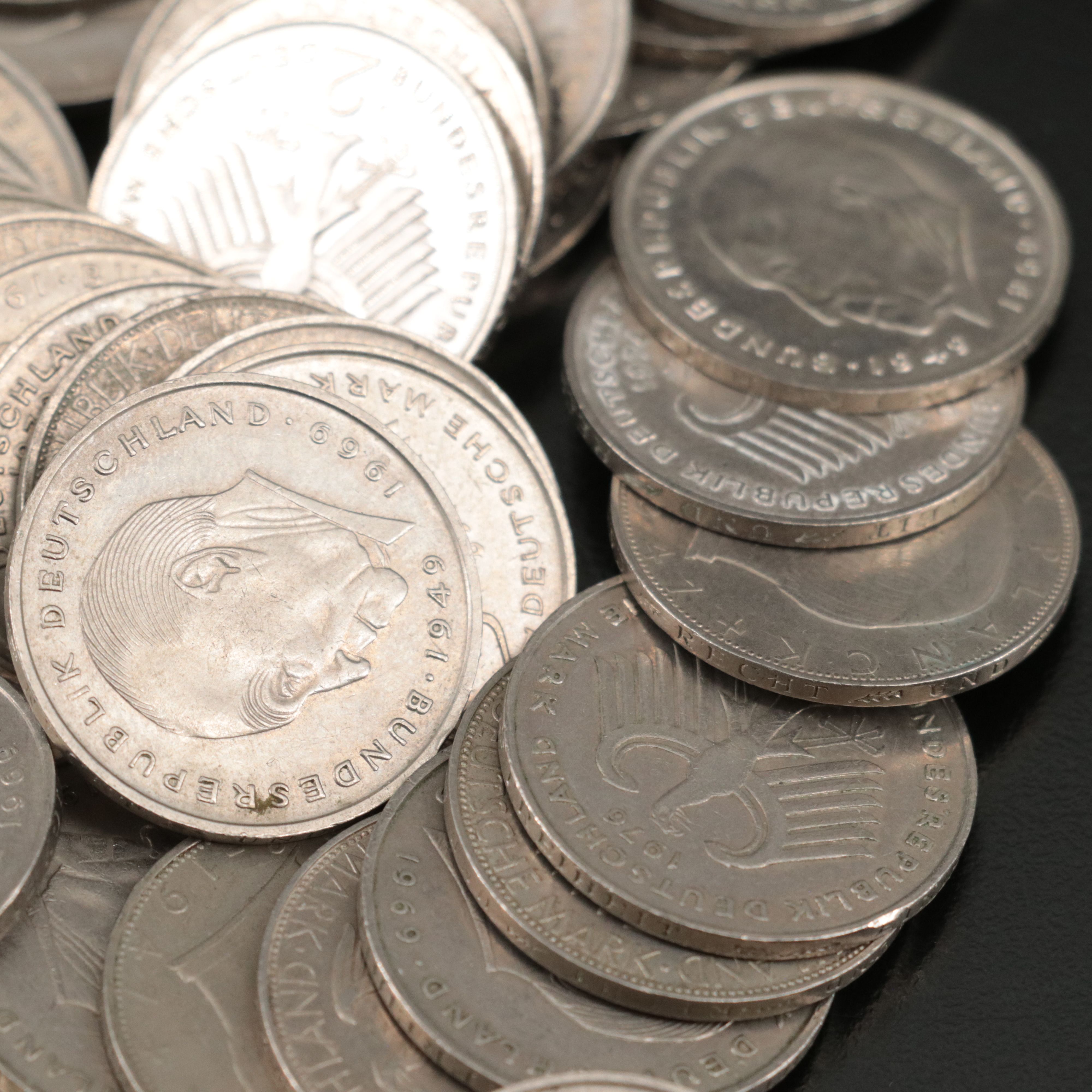 Seventy-Eight 2-Mark German Coins, 1950s to 1990s | EBTH