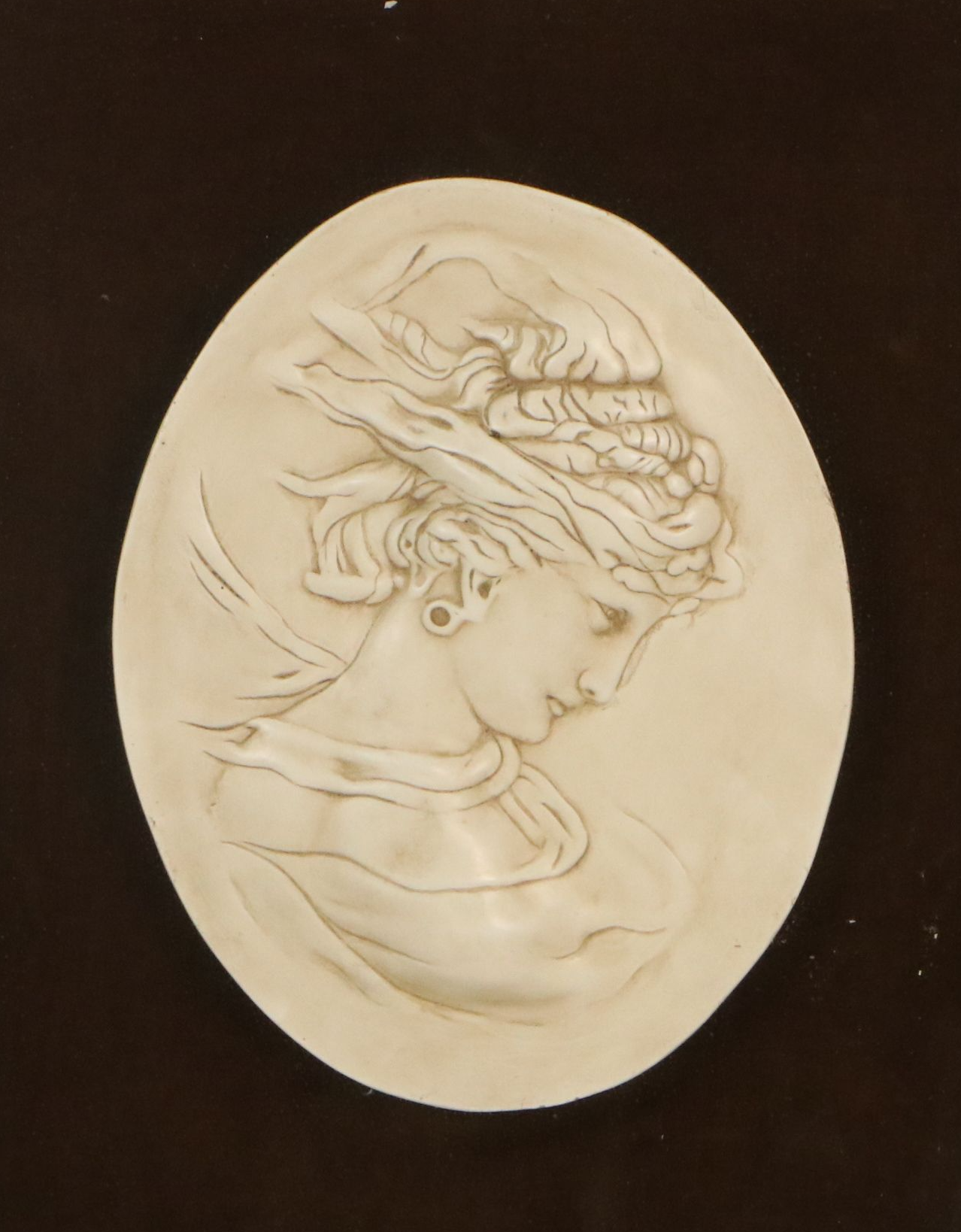 Ceramic Cameo Relief Plaque of Woman in Profile, Mid-20th Century | EBTH