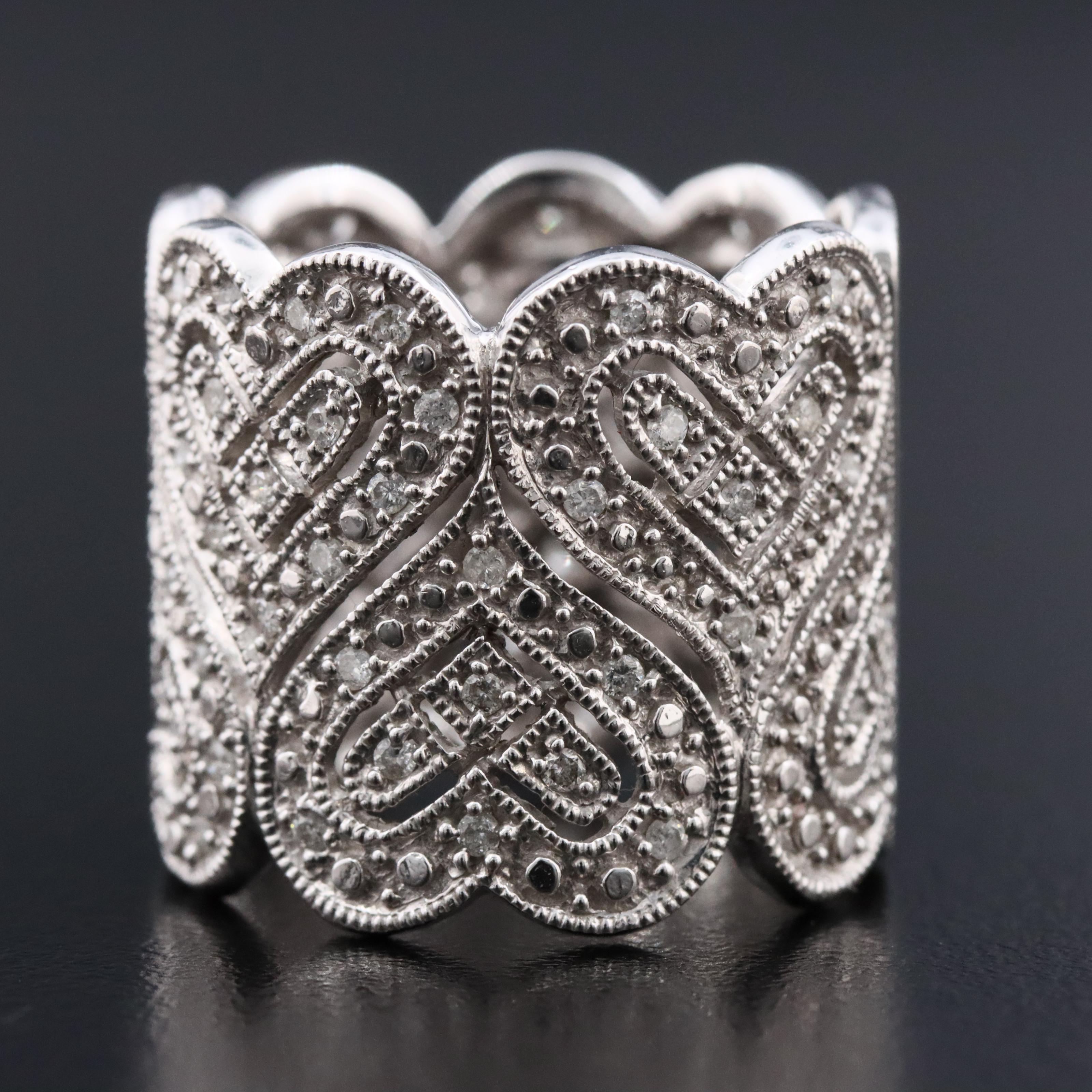 14K 0.46 CTW Diamond Heart Cigar Band | EBTH