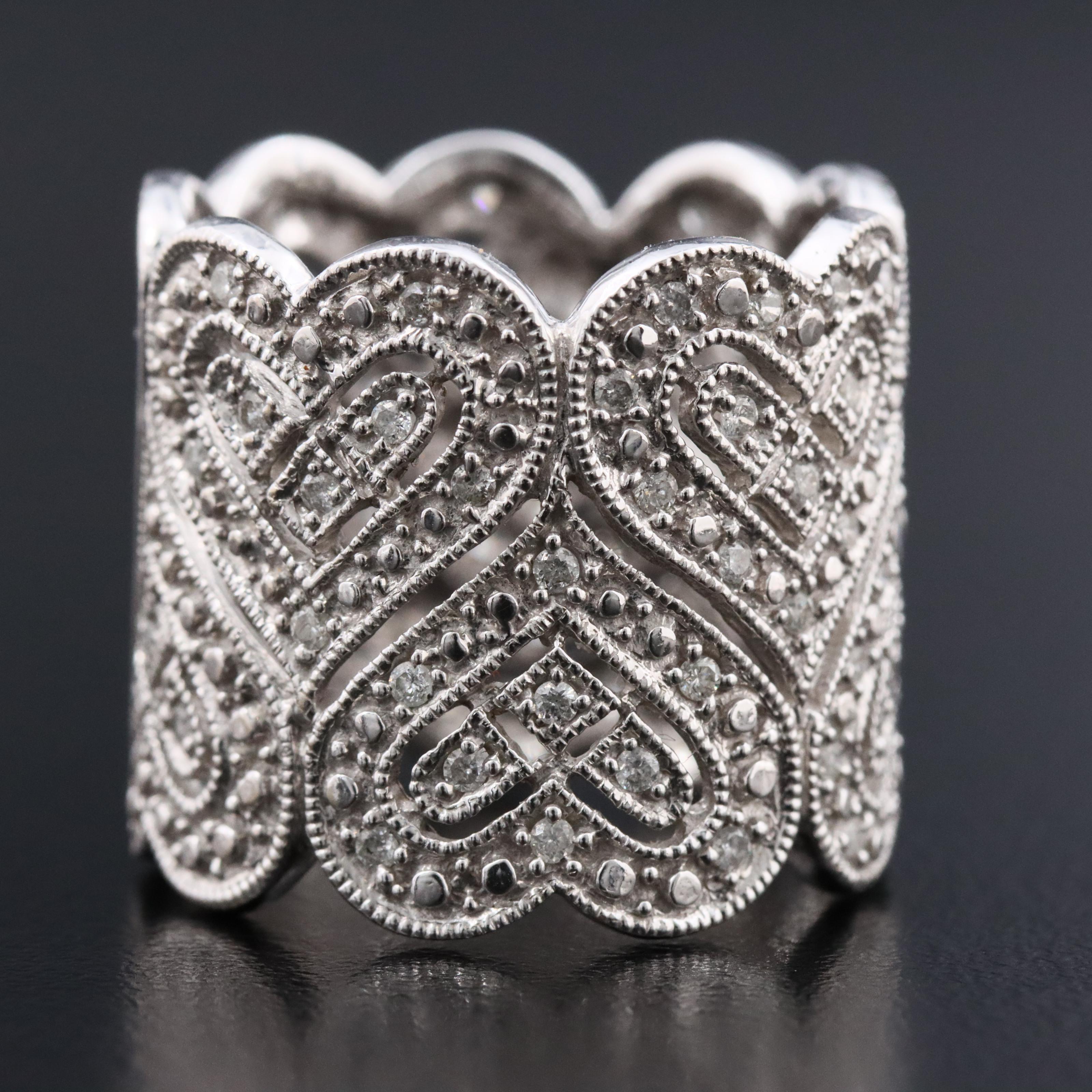14K 0.46 CTW Diamond Heart Cigar Band | EBTH