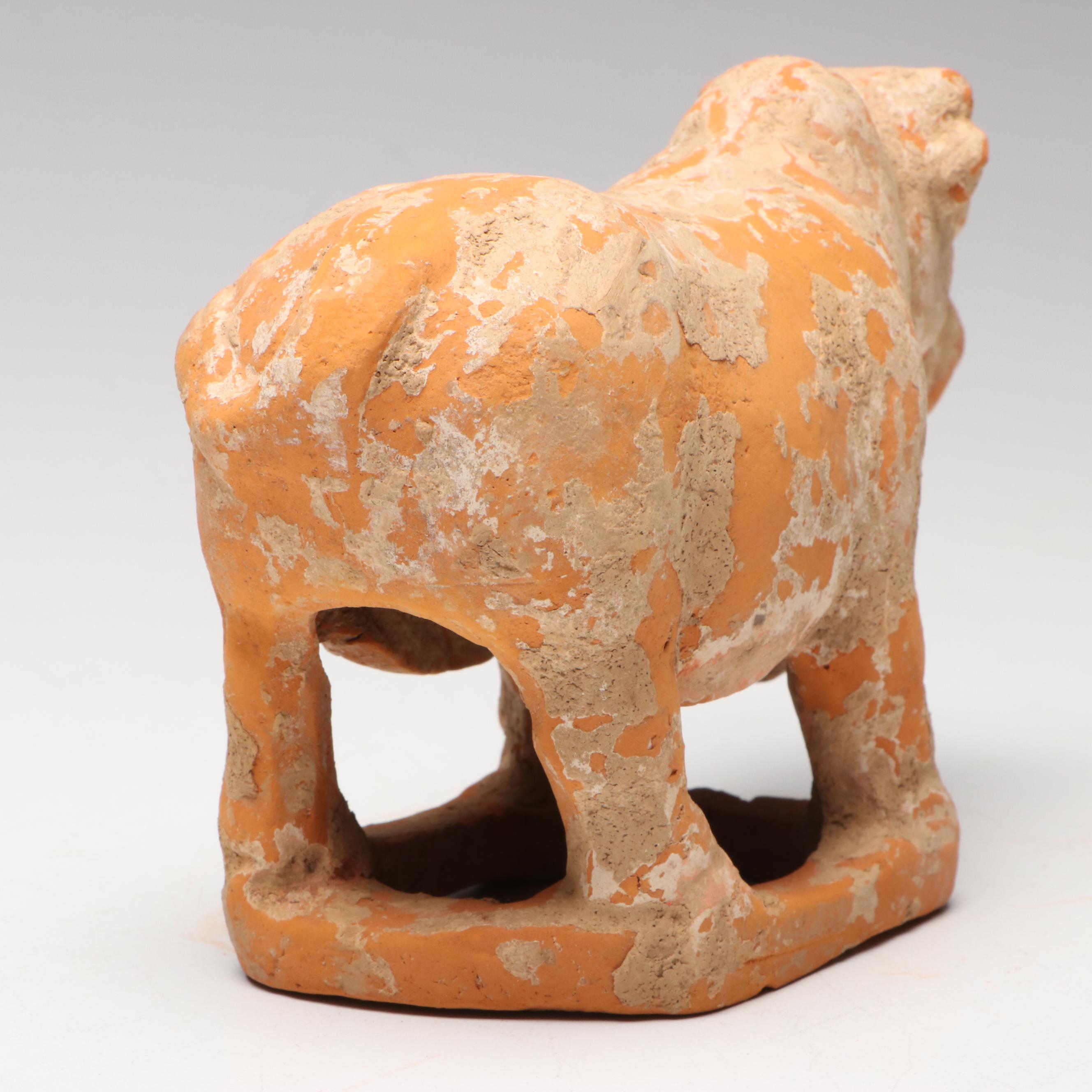 Chinese Archaic Water Buffalo Terracotta Tomb Figure | EBTH