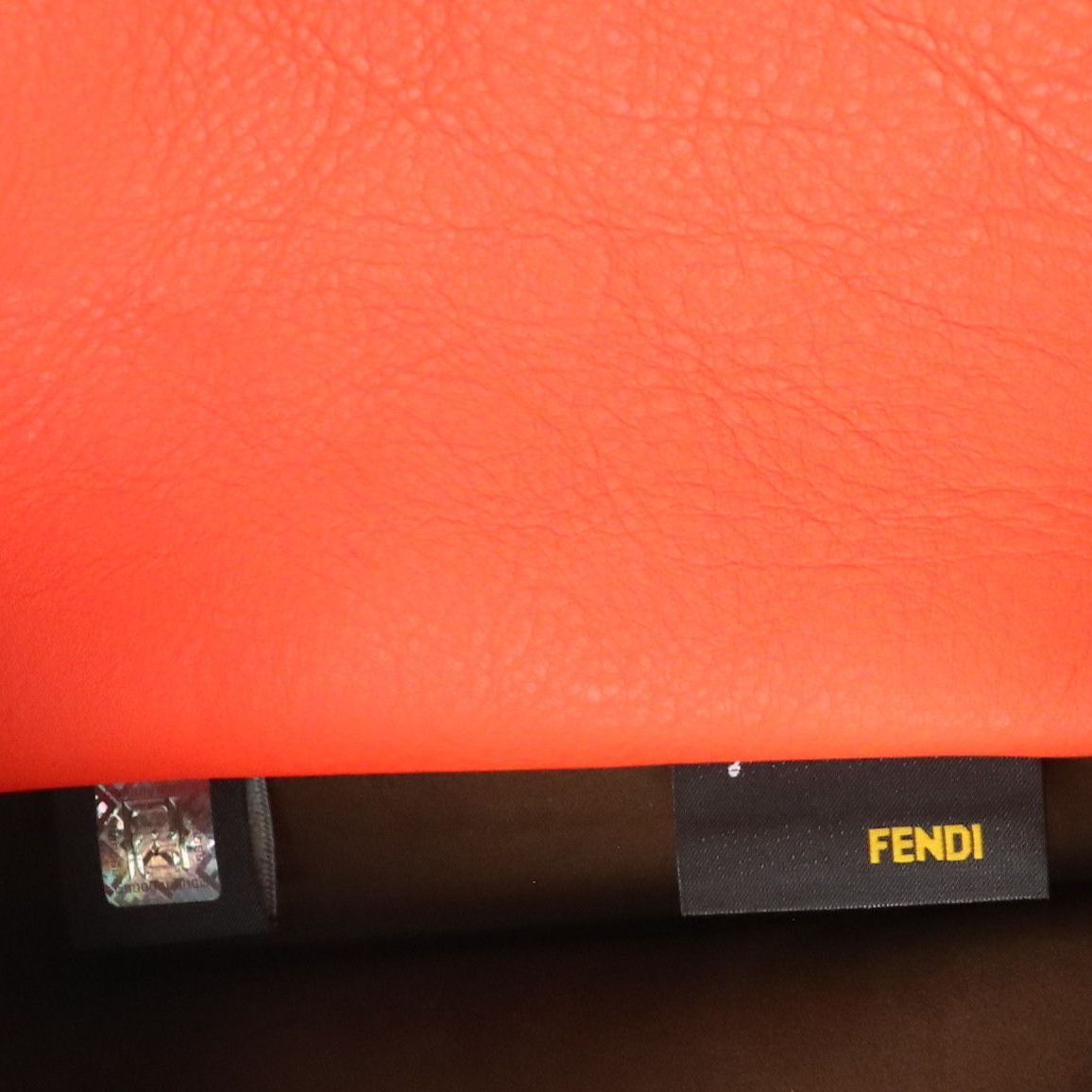 Fendi All In Tote in Bright Orange Calfskin Leather with Black Trim | EBTH