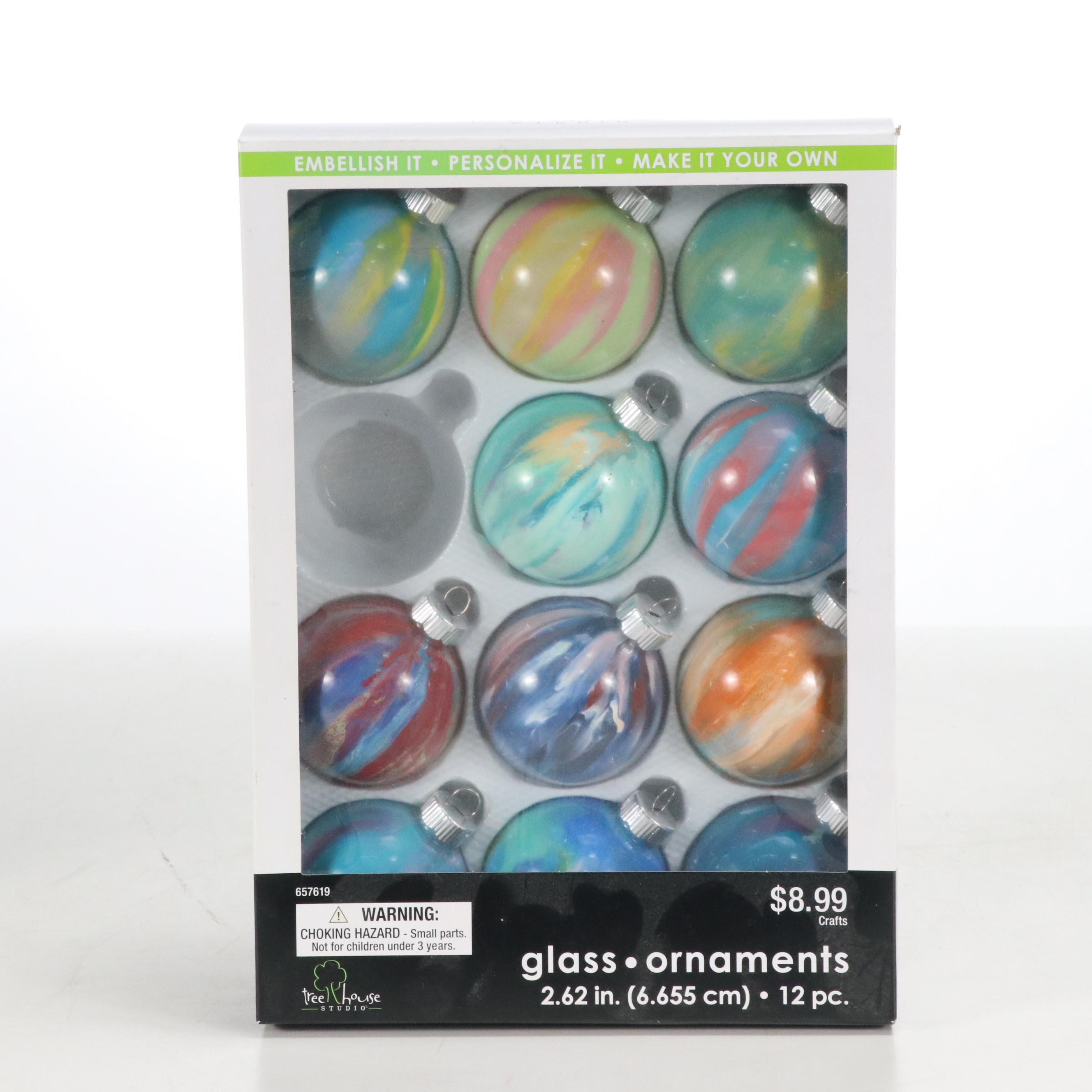 Tree House Studio and Other Reverse-Painted Glass Ornaments | EBTH