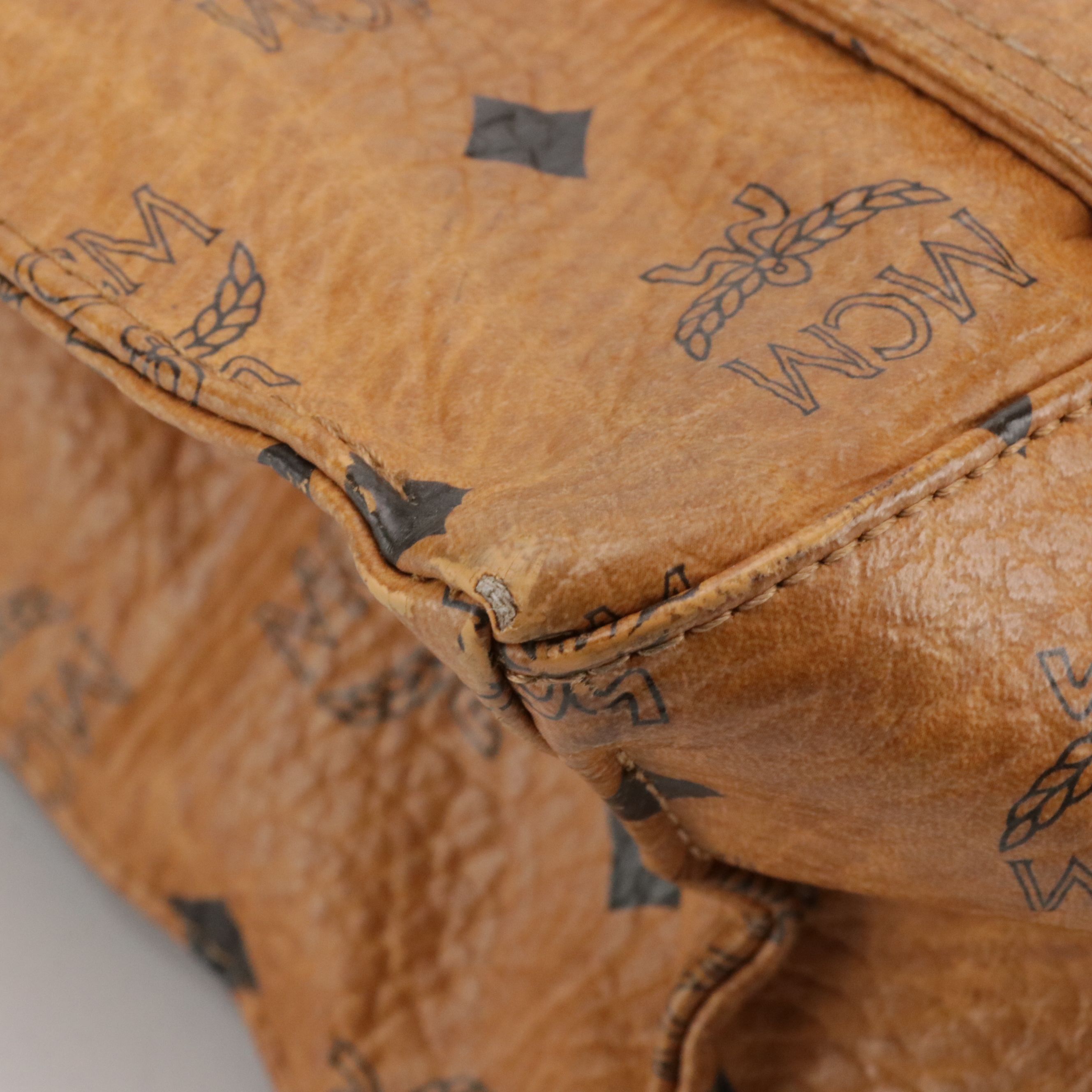 MCM Long Handle Shoulder Bag in Cognac Visetos Monogrammed Canvas | EBTH