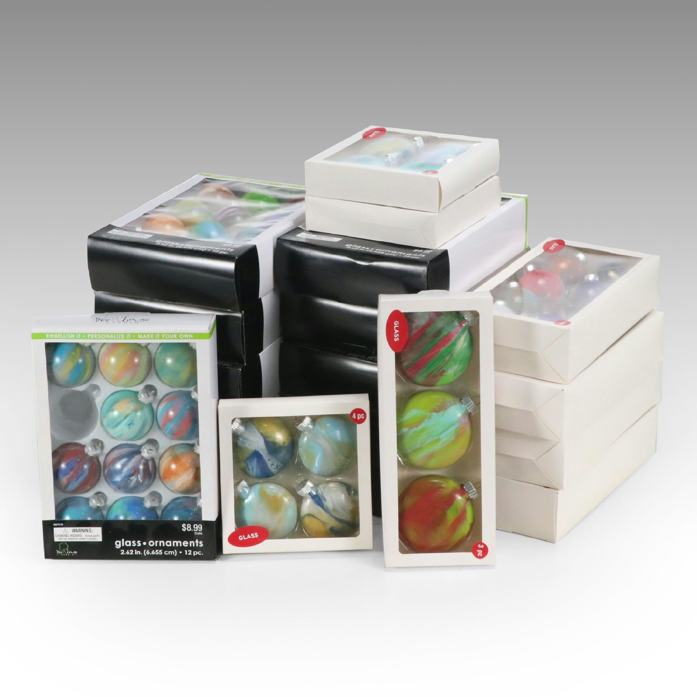 Tree House Studio and Other Reverse-Painted Glass Ornaments | EBTH