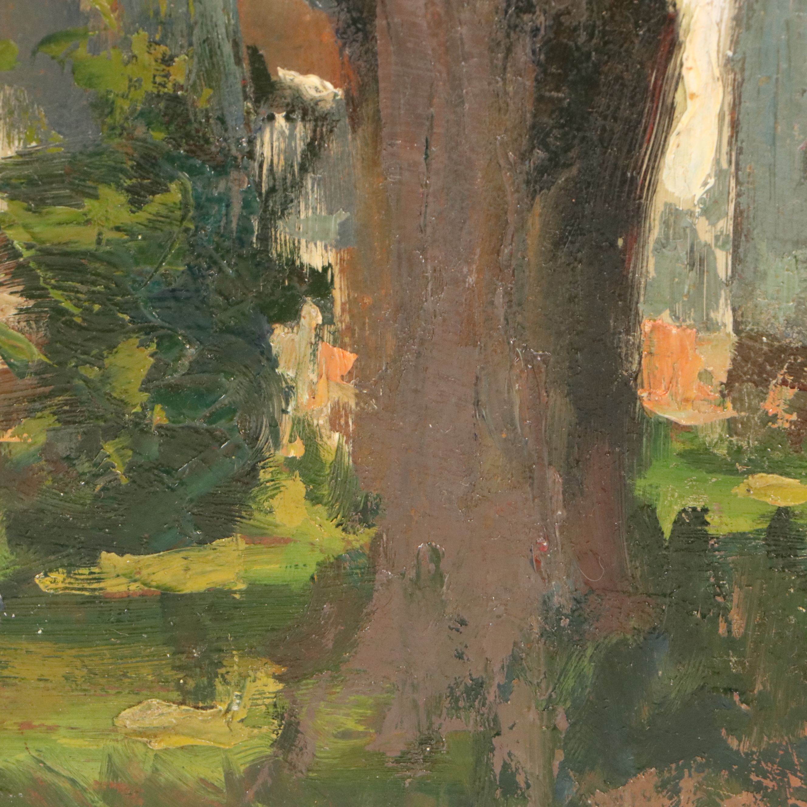 Bernard Lennon Impressionist Landscape Oil Painting with White House | EBTH