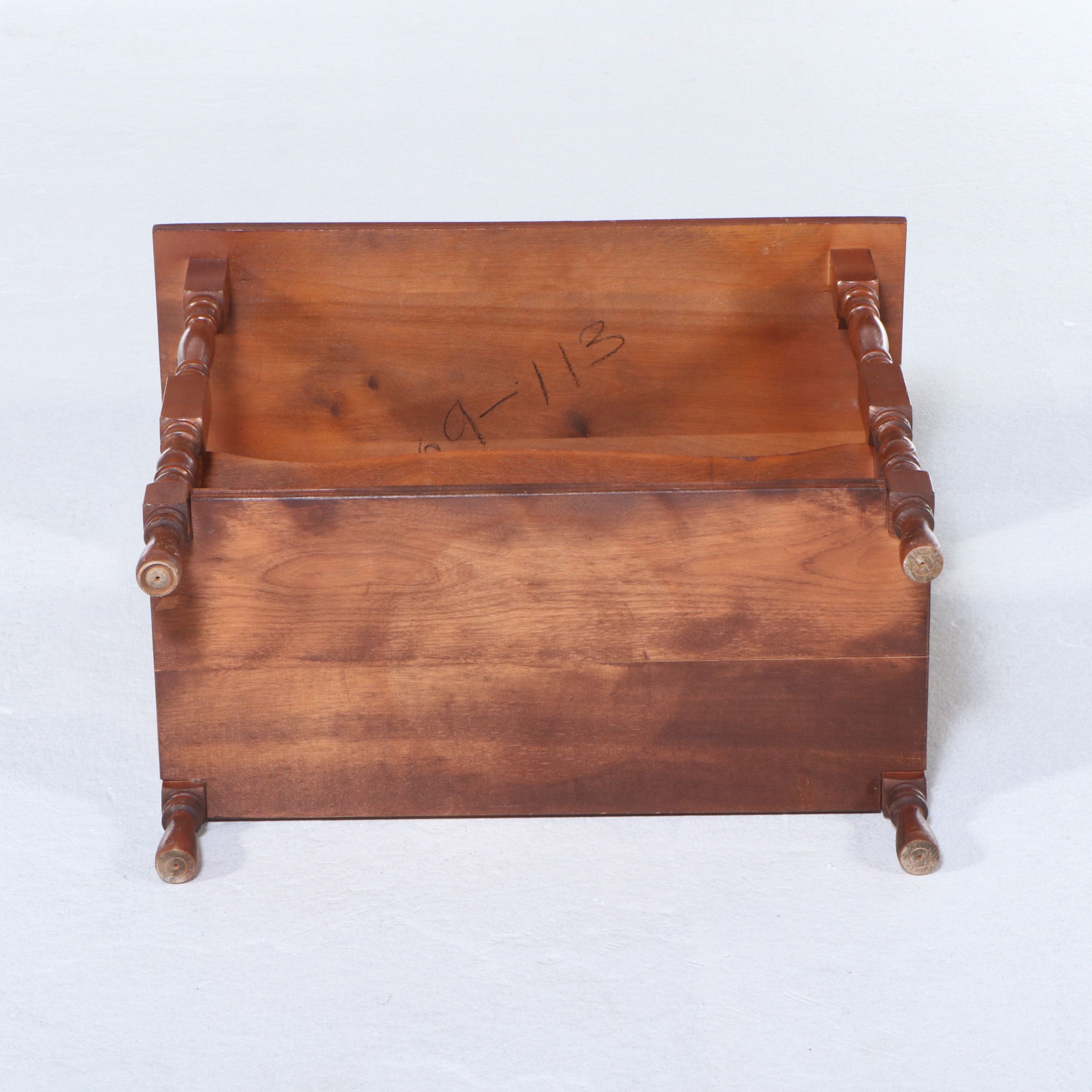 American Colonial Style Cherry End Table with Magazine Rack, 20th ...