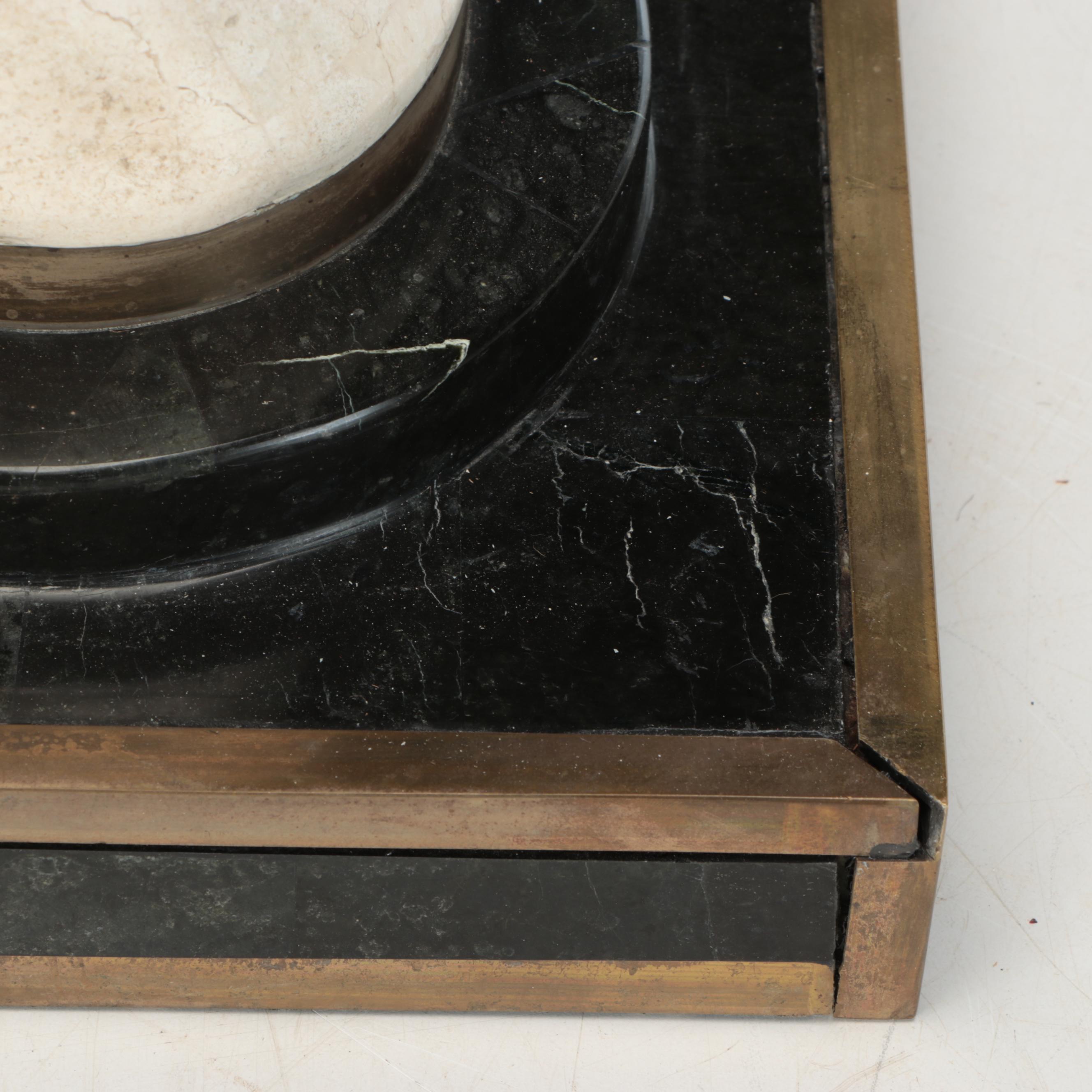 Faux Stone Tusk on Marble and Brass Base | EBTH