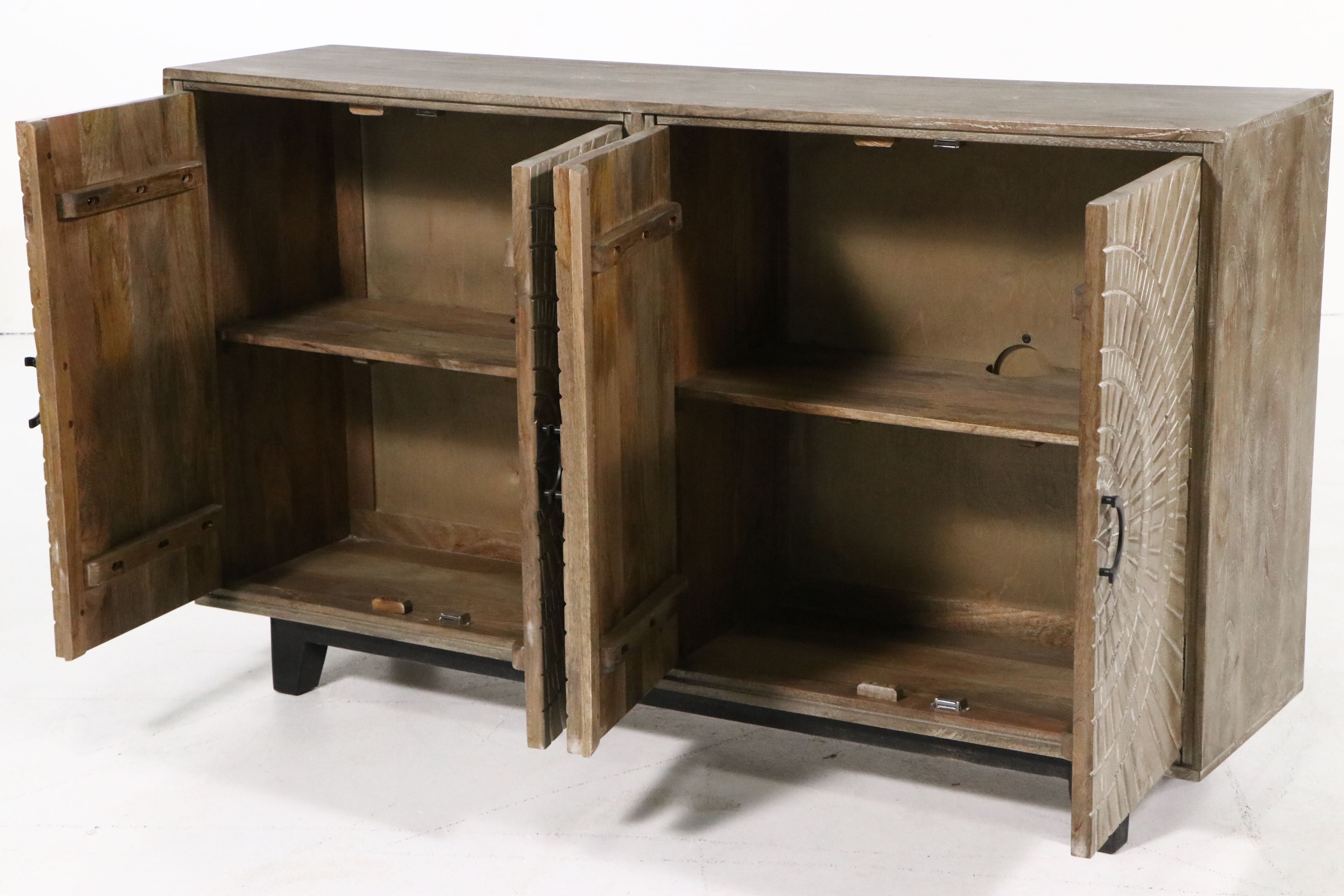 Sahara Exports Contemporary Carved Wood Credenza | EBTH