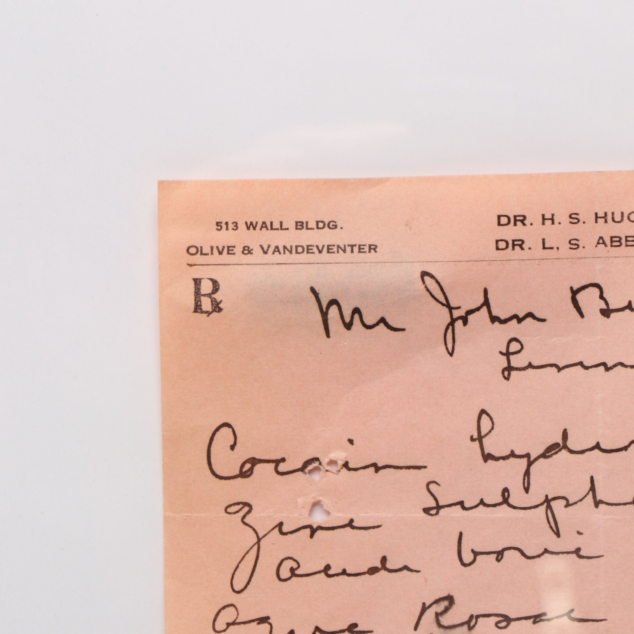 Prescription Form for Cocaine, 1929 | EBTH