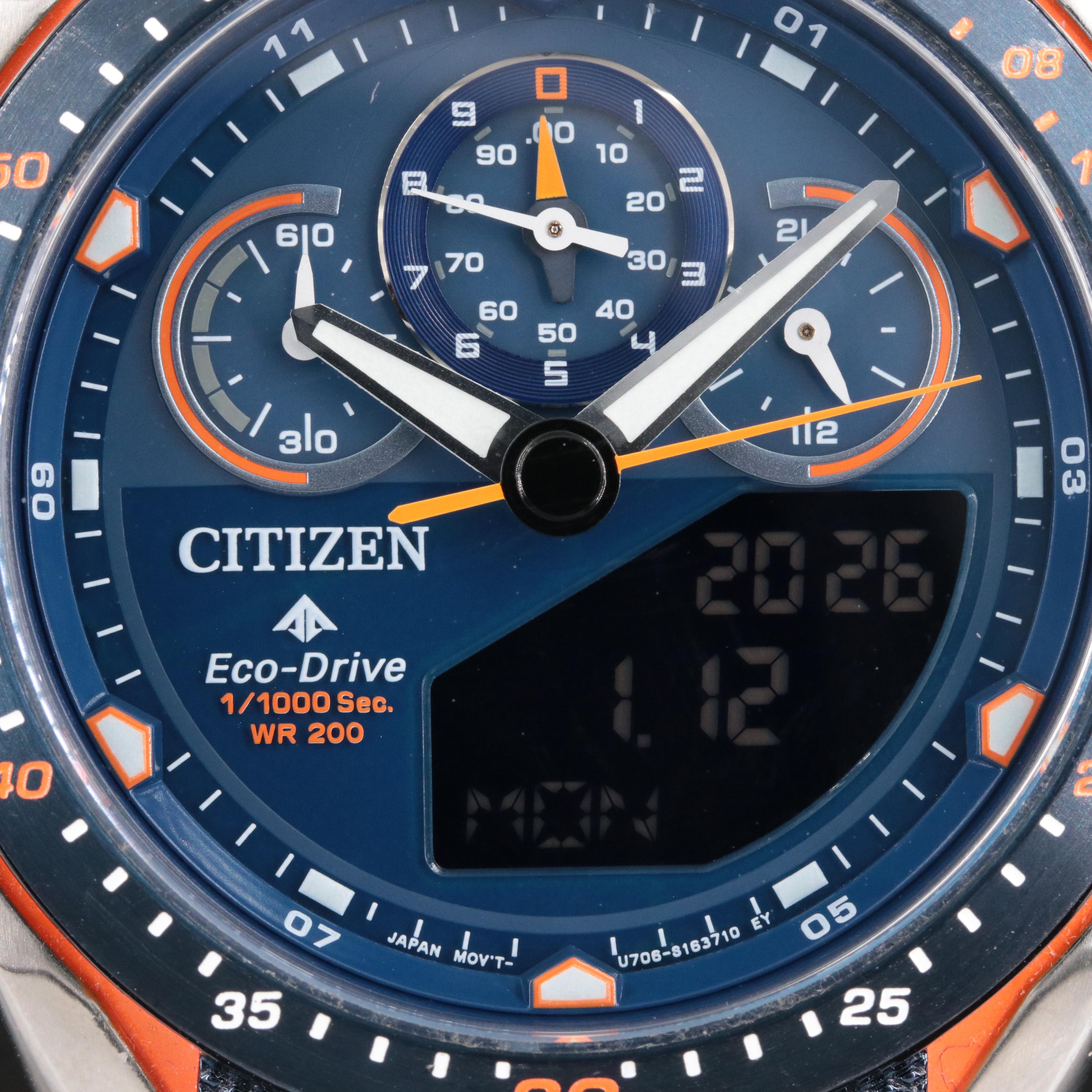 Citizen Eco - Drive Promaster Stainless Steel Digital Analog Watch | EBTH