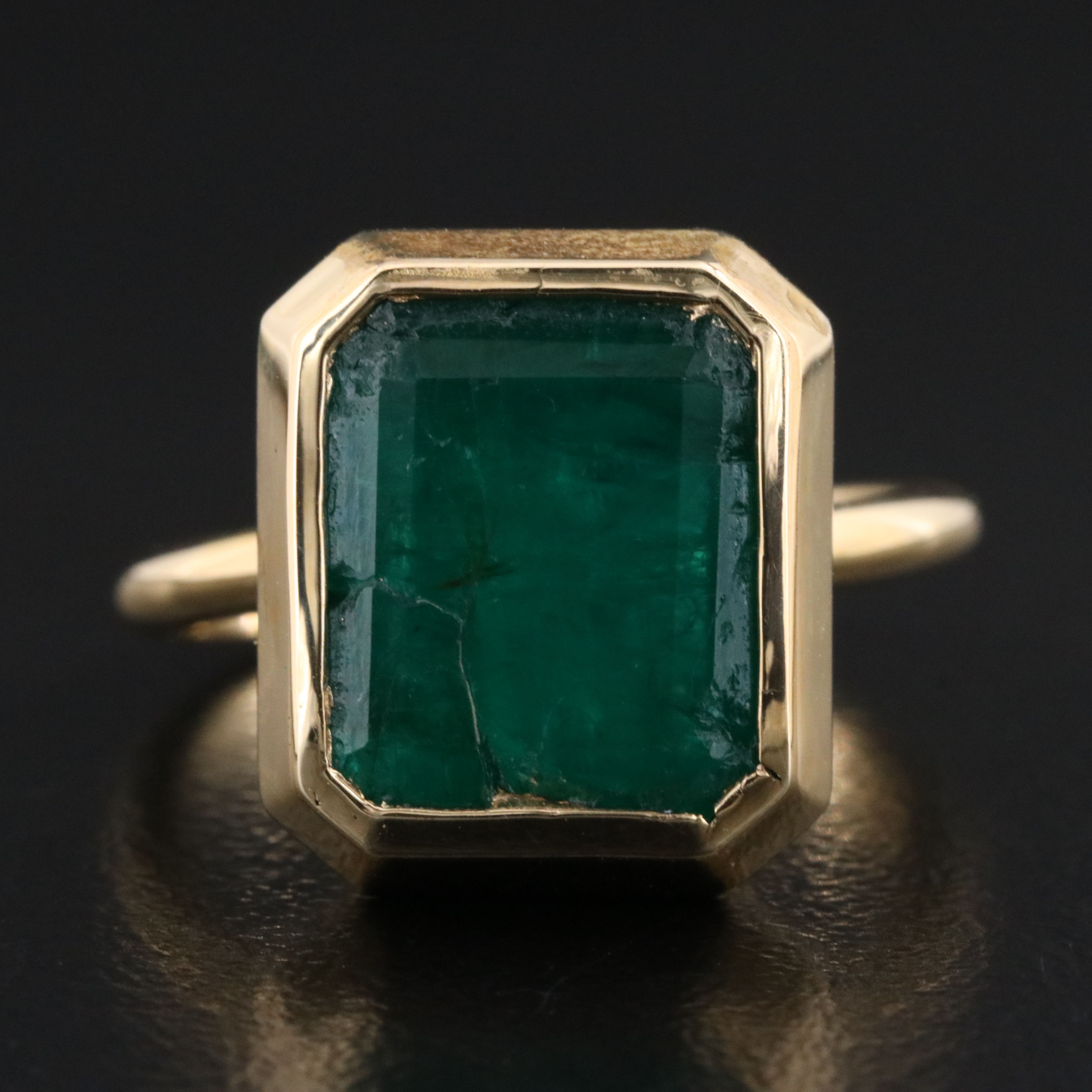 14K 7.33 CTW Emerald Solitaire Ring | EBTH