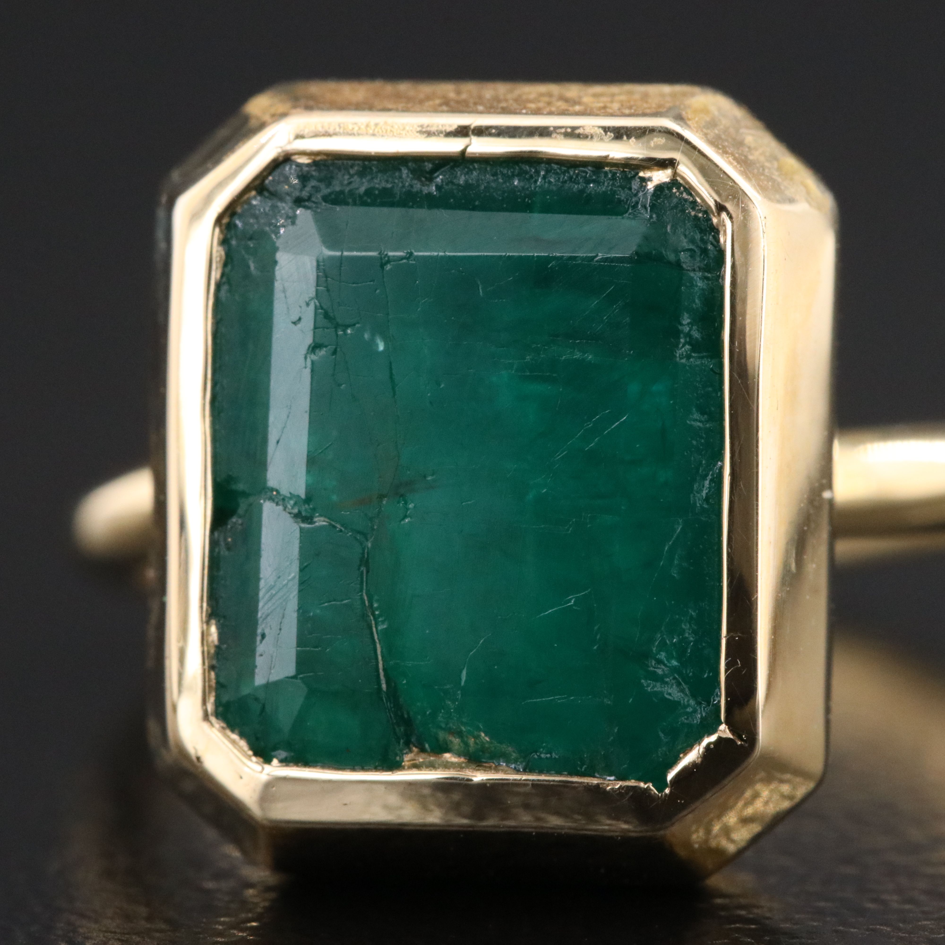 14K 7.33 CTW Emerald Solitaire Ring | EBTH