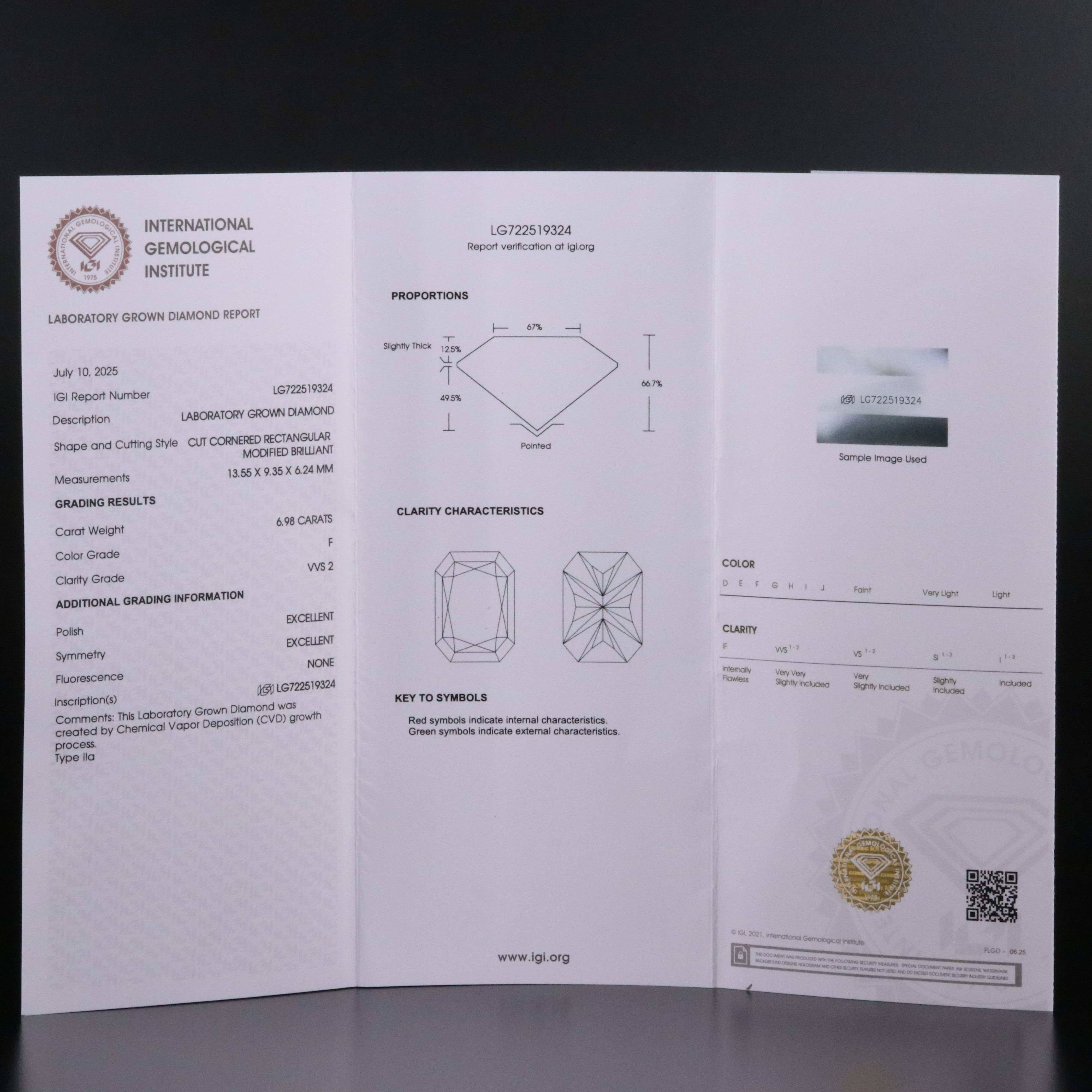 Loose 6.98 CT Lab Grown Diamond with IGI Report | EBTH