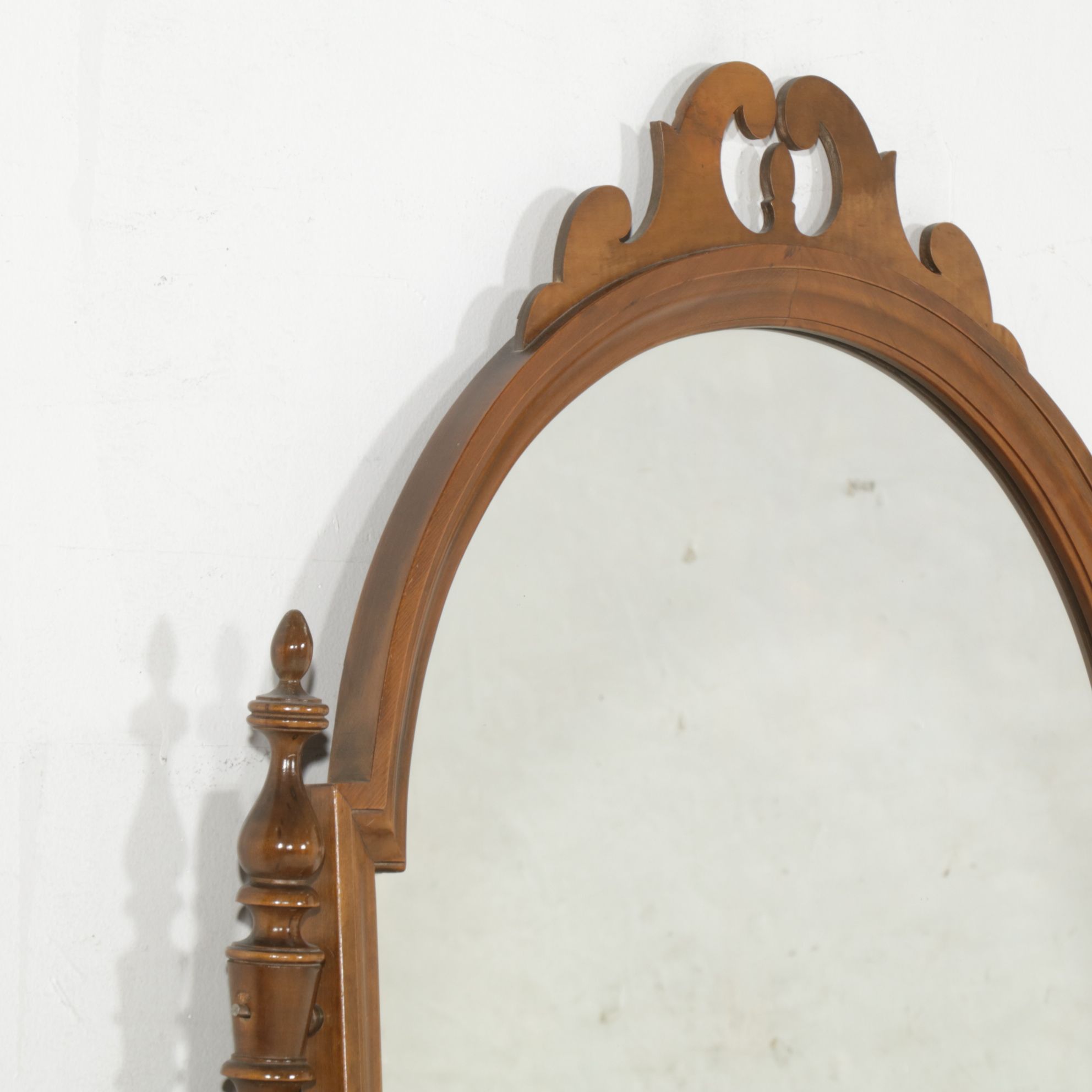French Regency Style Walnut Dresser and Mirror, Early to Mid 20th ...