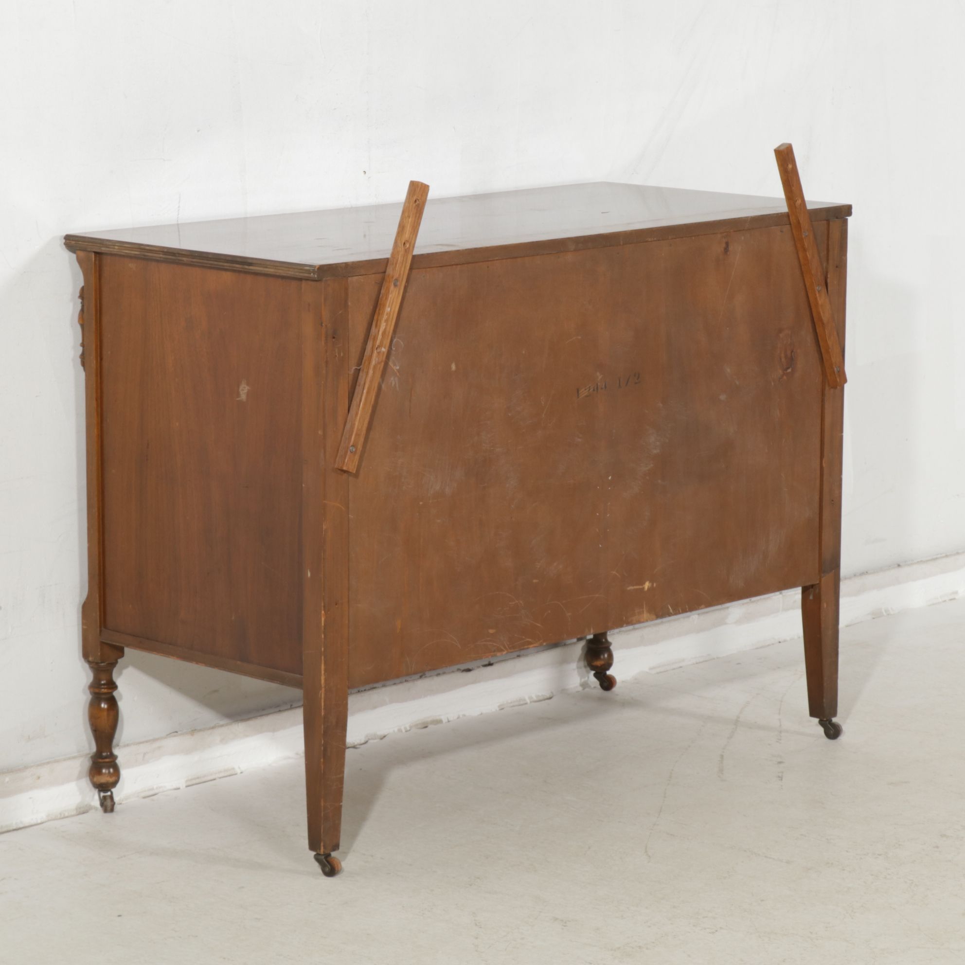 French Regency Style Walnut Dresser and Mirror, Early to Mid 20th ...