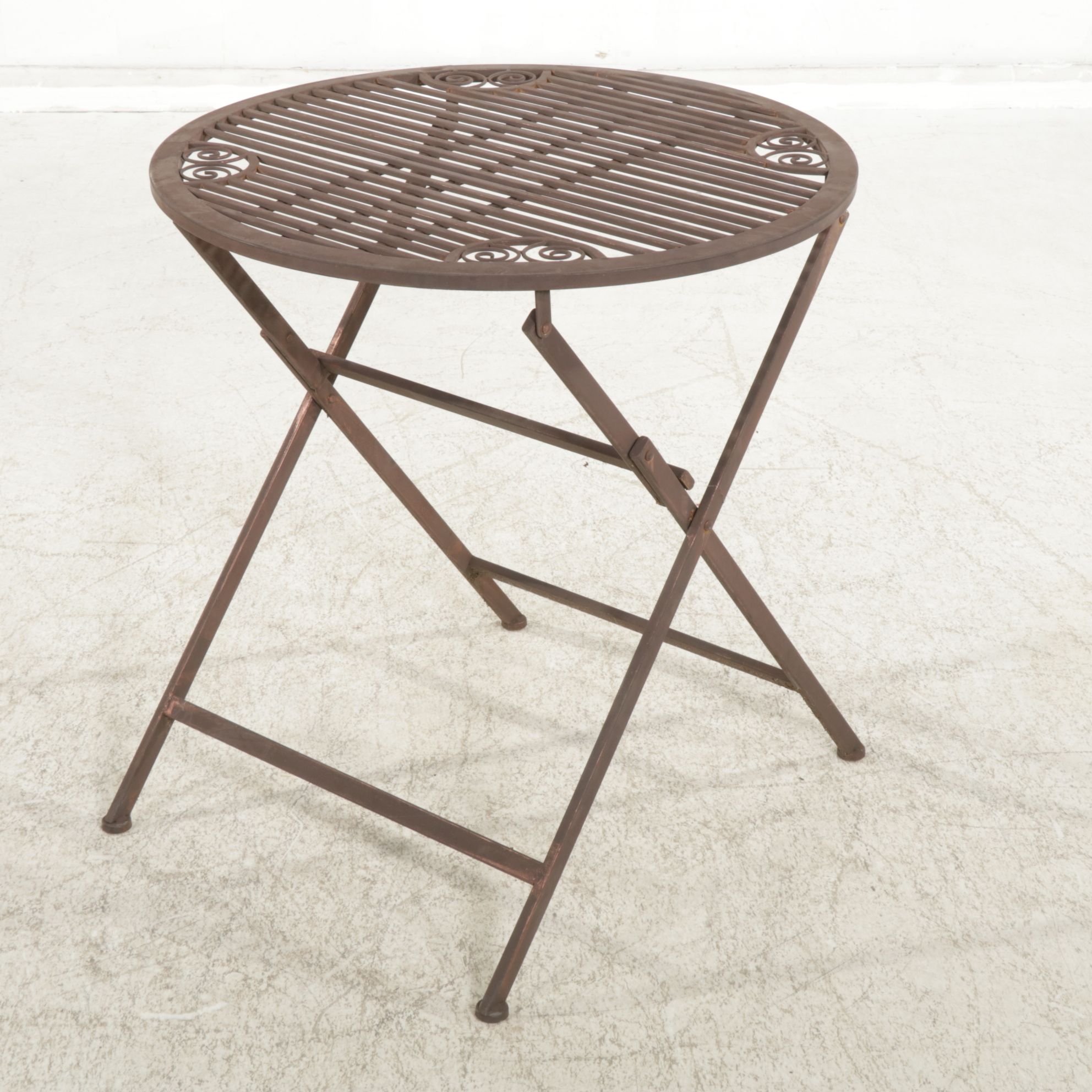 Metal Folding Patio Table and Two Chairs | EBTH