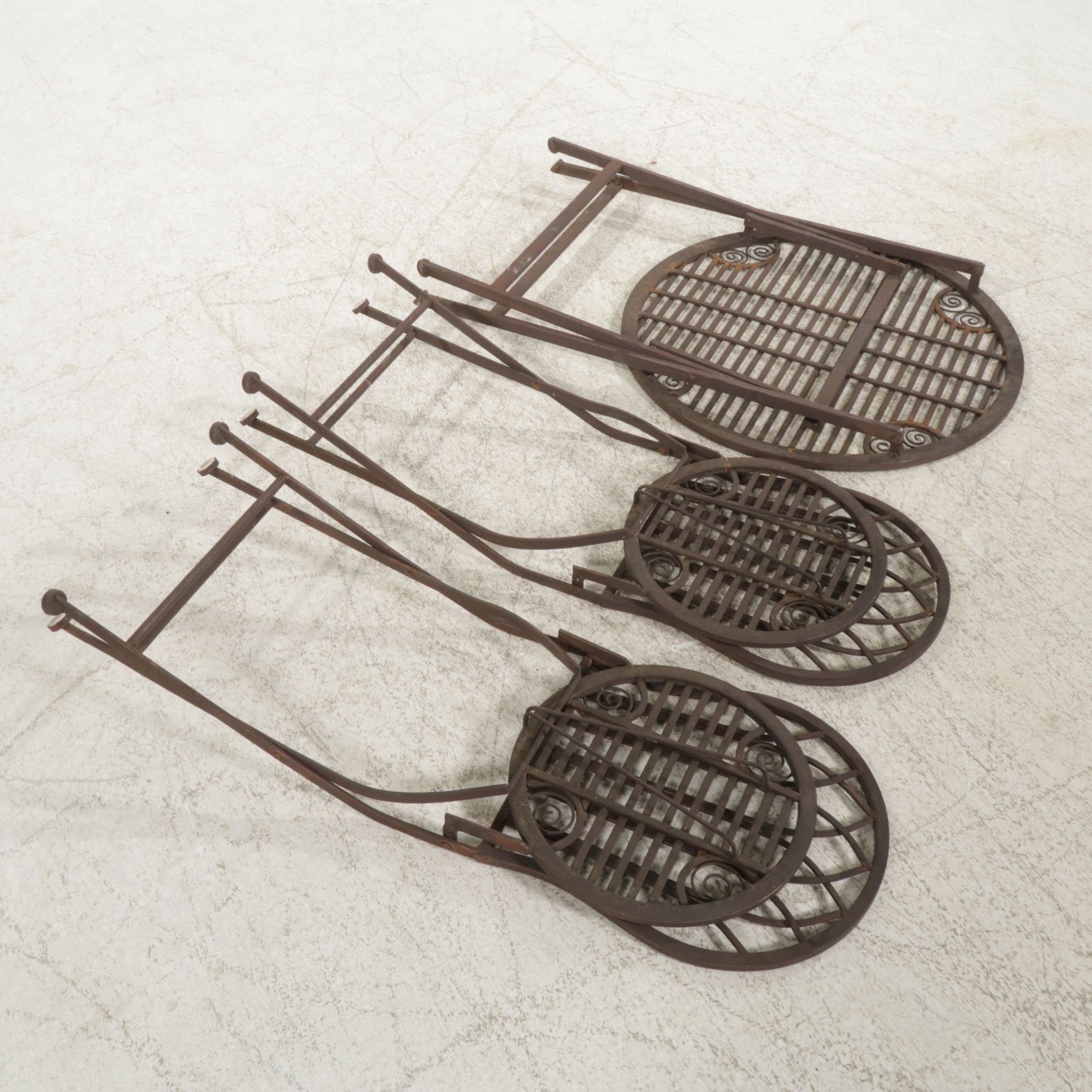 Metal Folding Patio Table and Two Chairs | EBTH